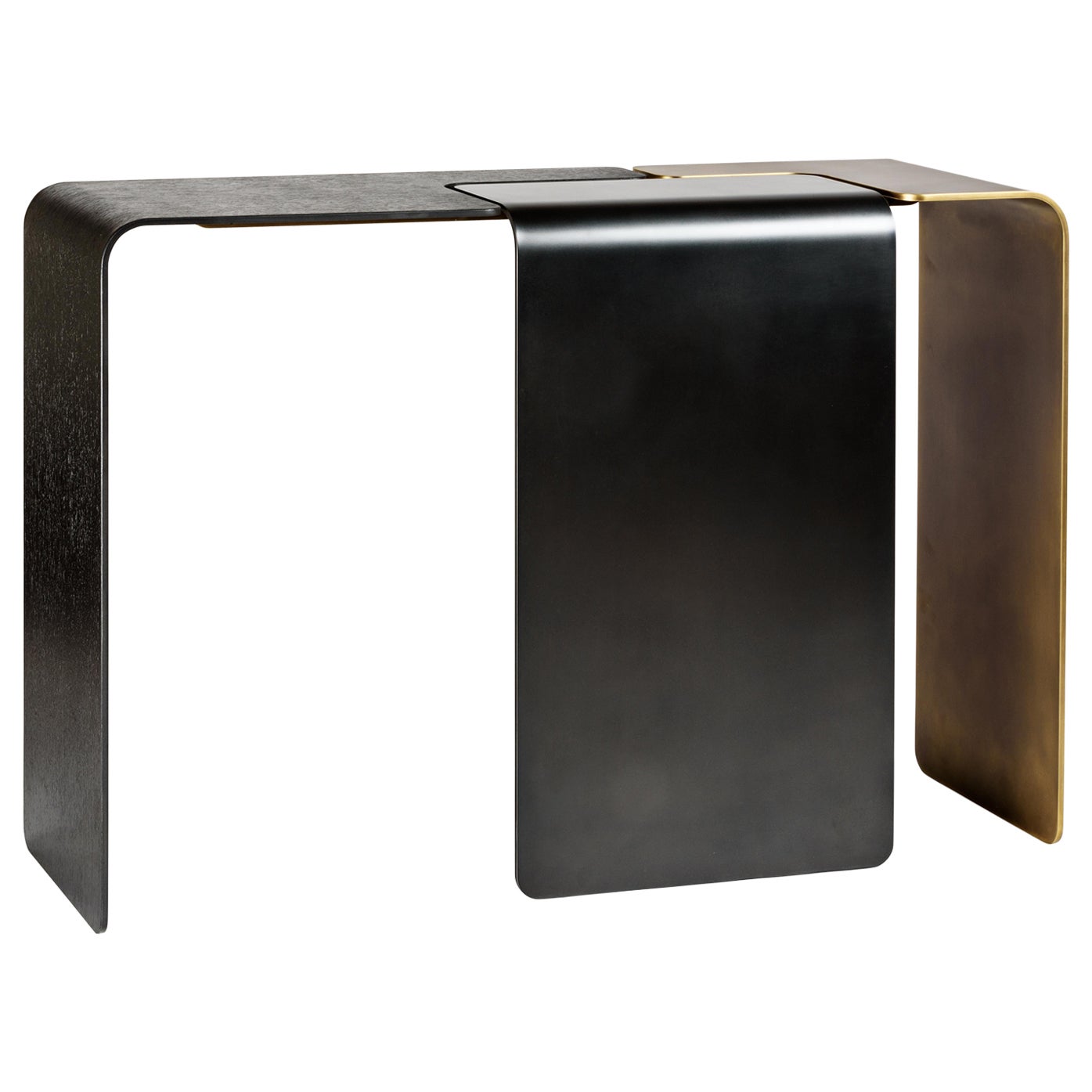 Francois Champsaur for Pouenat Ponty Side Table in Black Steel and ...
