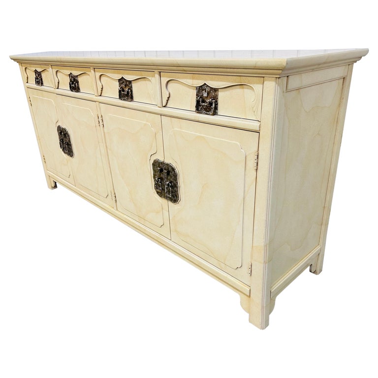 Vintage Henredon Ivory Lacquered Sideboard For Sale at 1stDibs