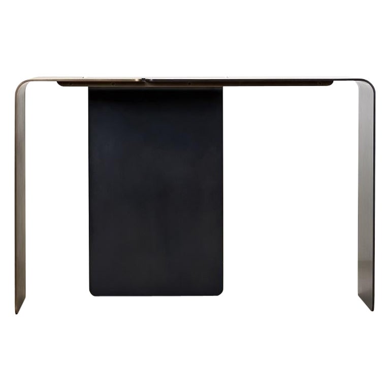Francois Champsaur for Pouenat Ponty Console Table in Steel, Copper ...