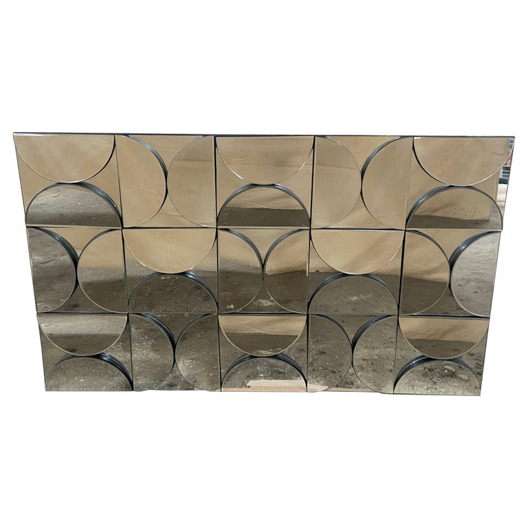 Mid-Century Modern Italian Decorative Wall Panel Mirror from 1970s For ...