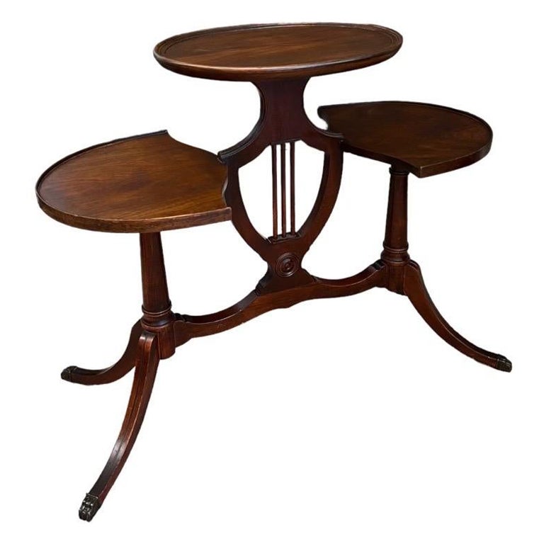 Antique Accent Table Plant Stand Claw Feet by Mersman For Sale at 1stDibs