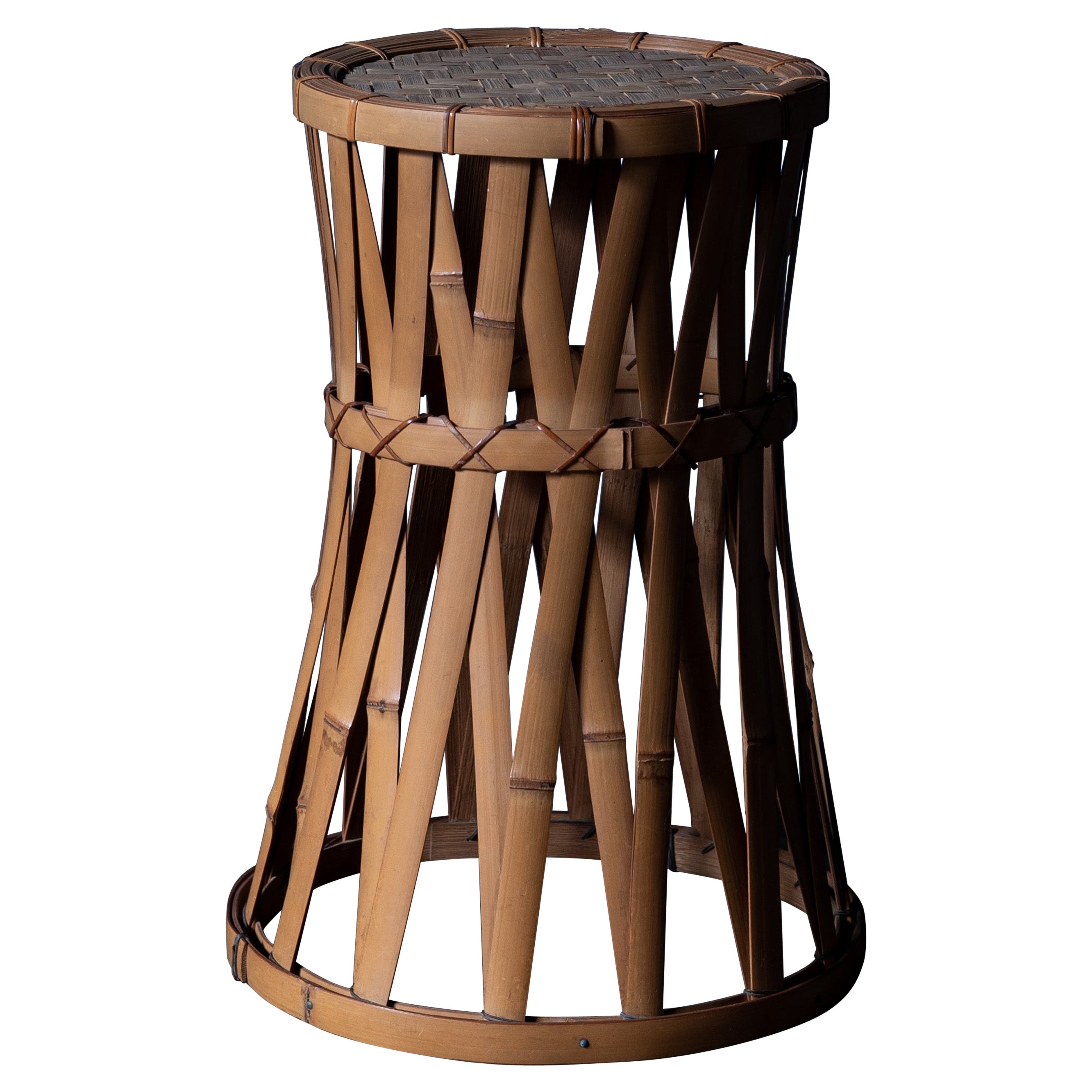 Japanese Hand Crafted Mingei Bamboo Stool at 1stDibs