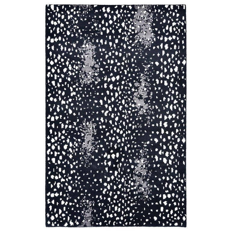 Solo Rugs Modern Animal Hand Knotted Black Area Rug For Sale at 1stDibs