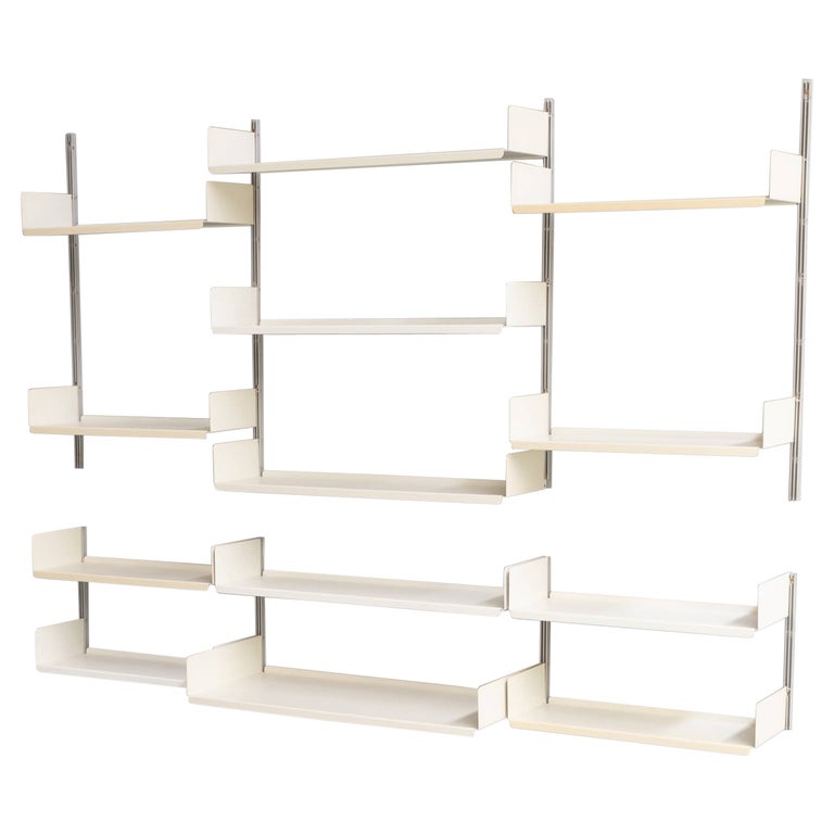 Dieter Rams wall system metal shelves for Vitsoe For Sale at 1stDibs
