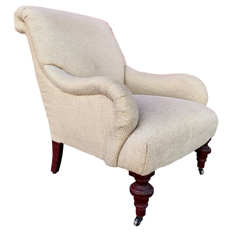 1970s English Chair Club Chair on Castors For Sale at 1stDibs