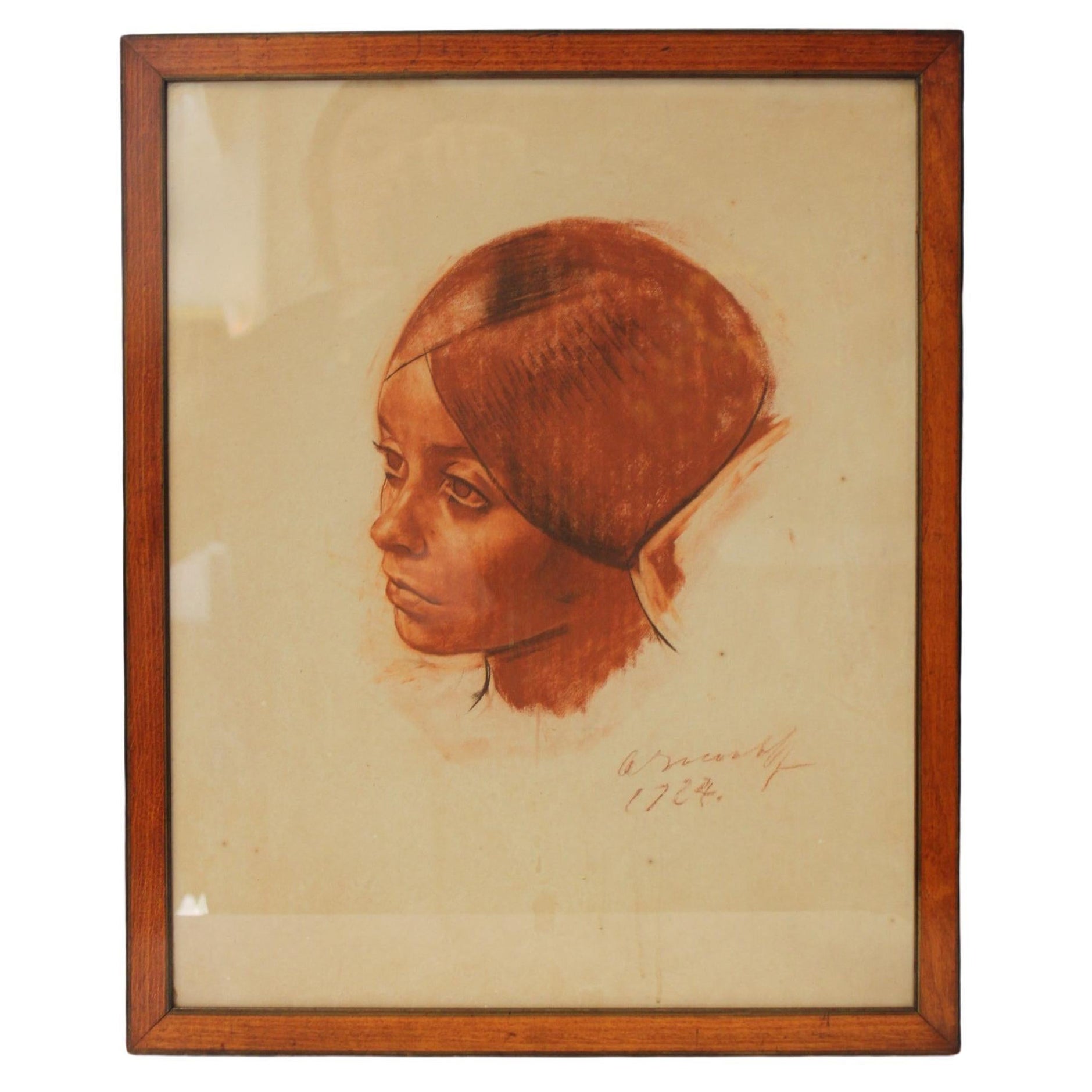 Red Chalk Portrait, Alexandre Iacovleff For Sale at 1stDibs