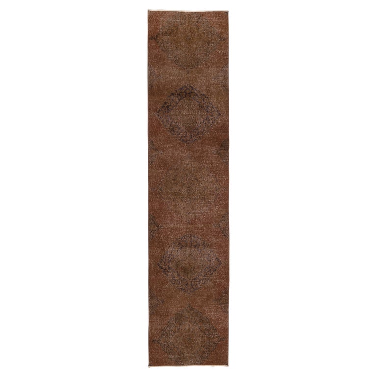 Brown Runner Rug for Hallway Decor, Turkish Handmade Corridor Carpet ...