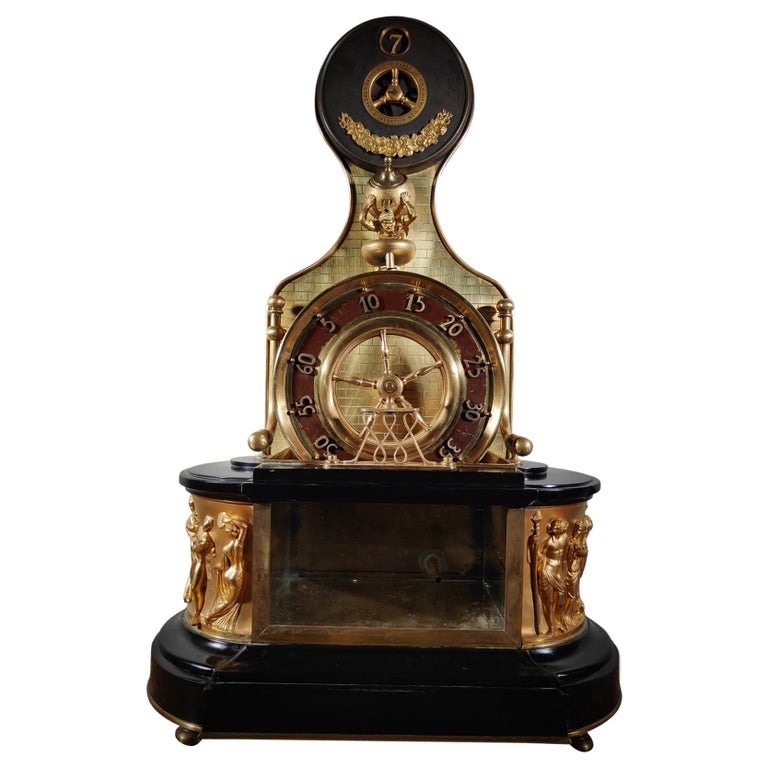 Large Old Industrial Pendulum Bronze Clock For Sale at 1stDibs