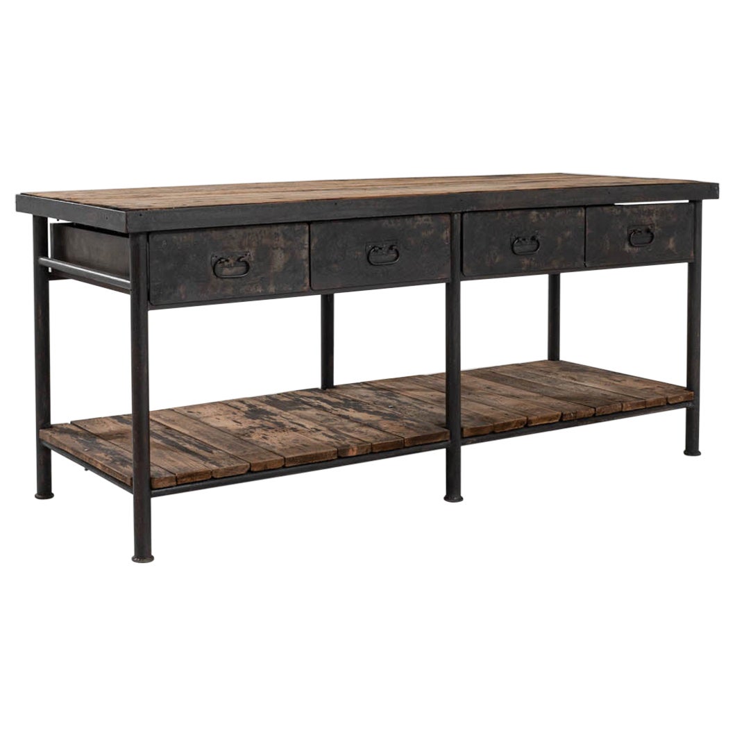 Reclaimed Industrial Work Table For Sale at 1stDibs | used industrial ...