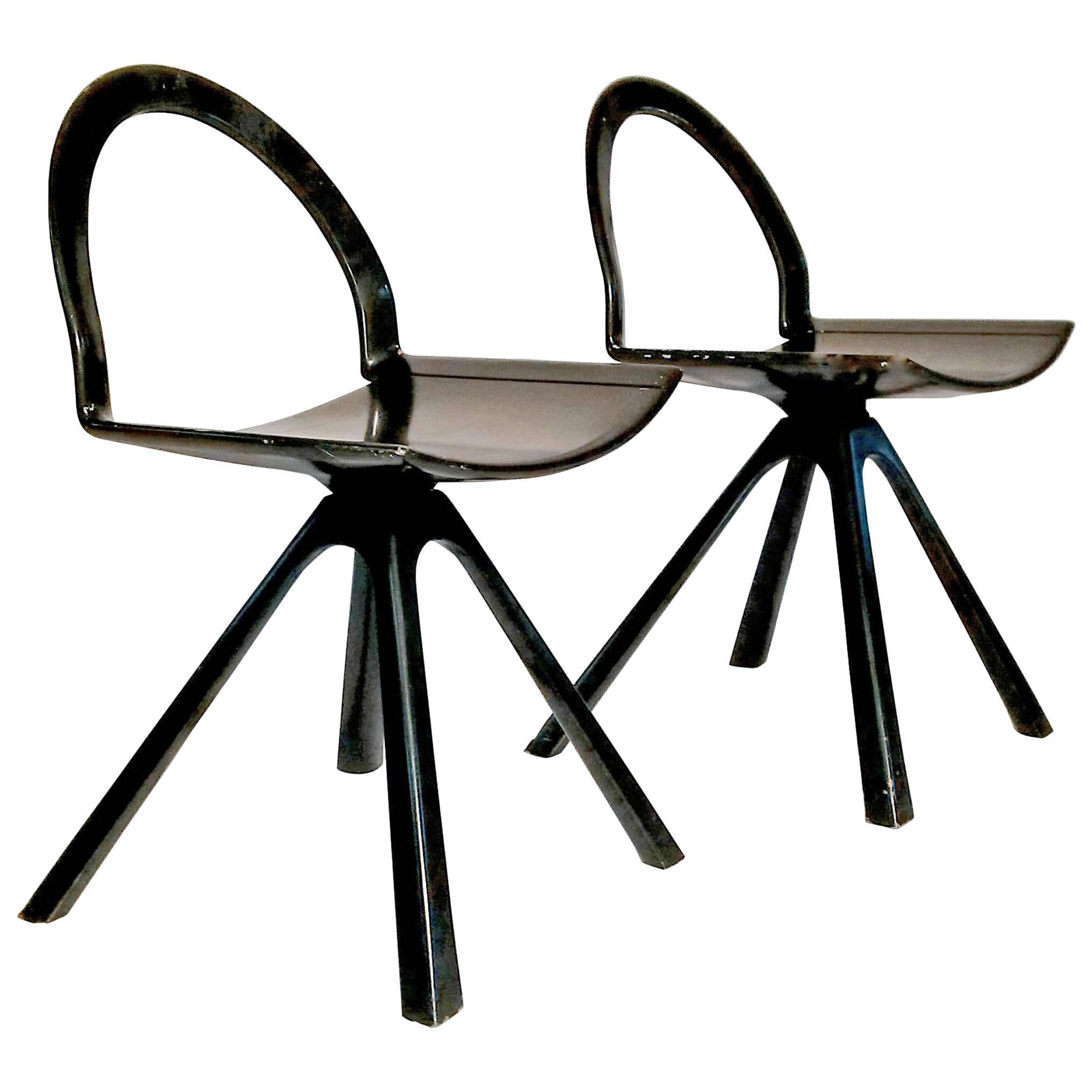 Pair of Sculptural Italian Postmodern Chairs at 1stDibs
