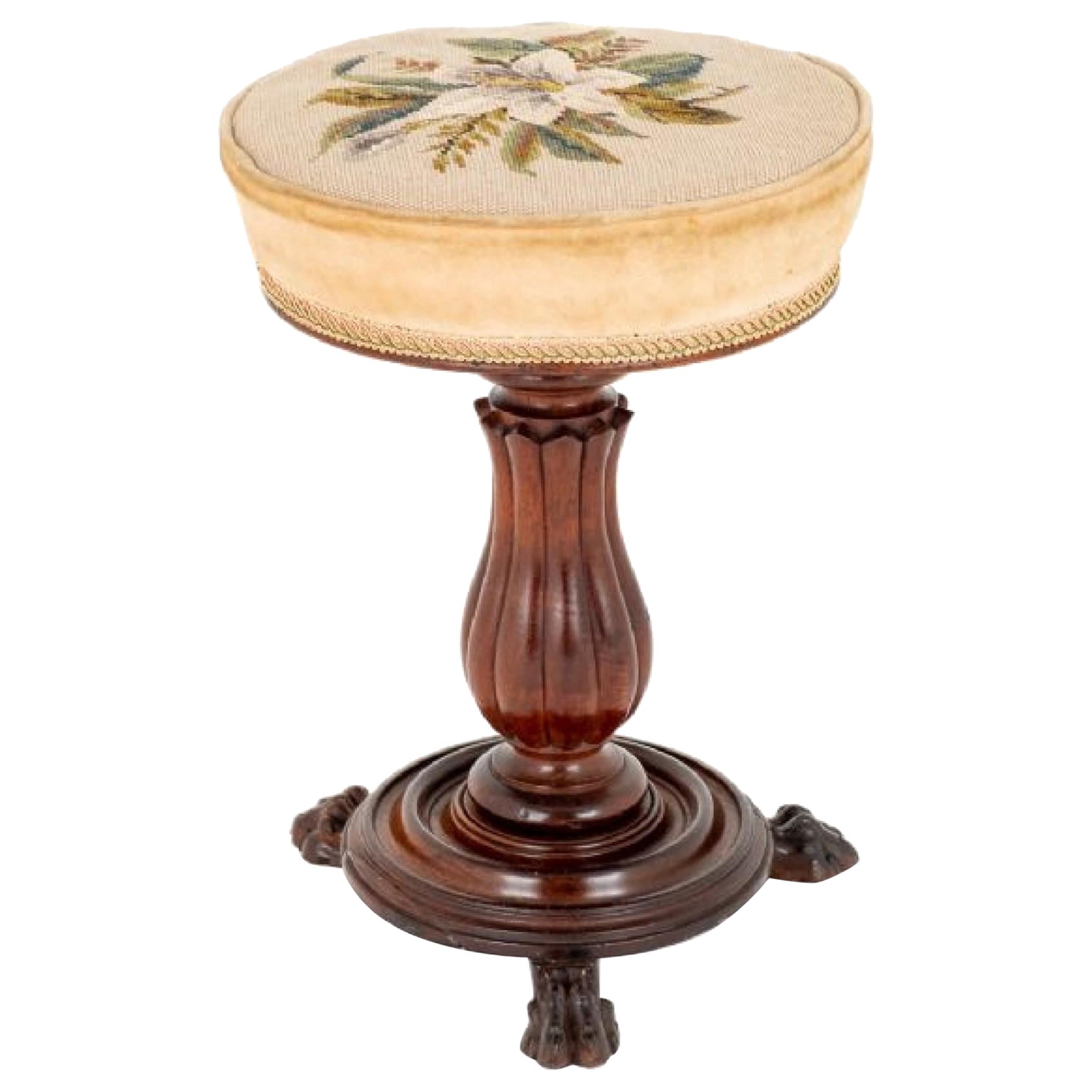 Piano Stool with Green Cushion, 19th Century For Sale at 1stDibs ...