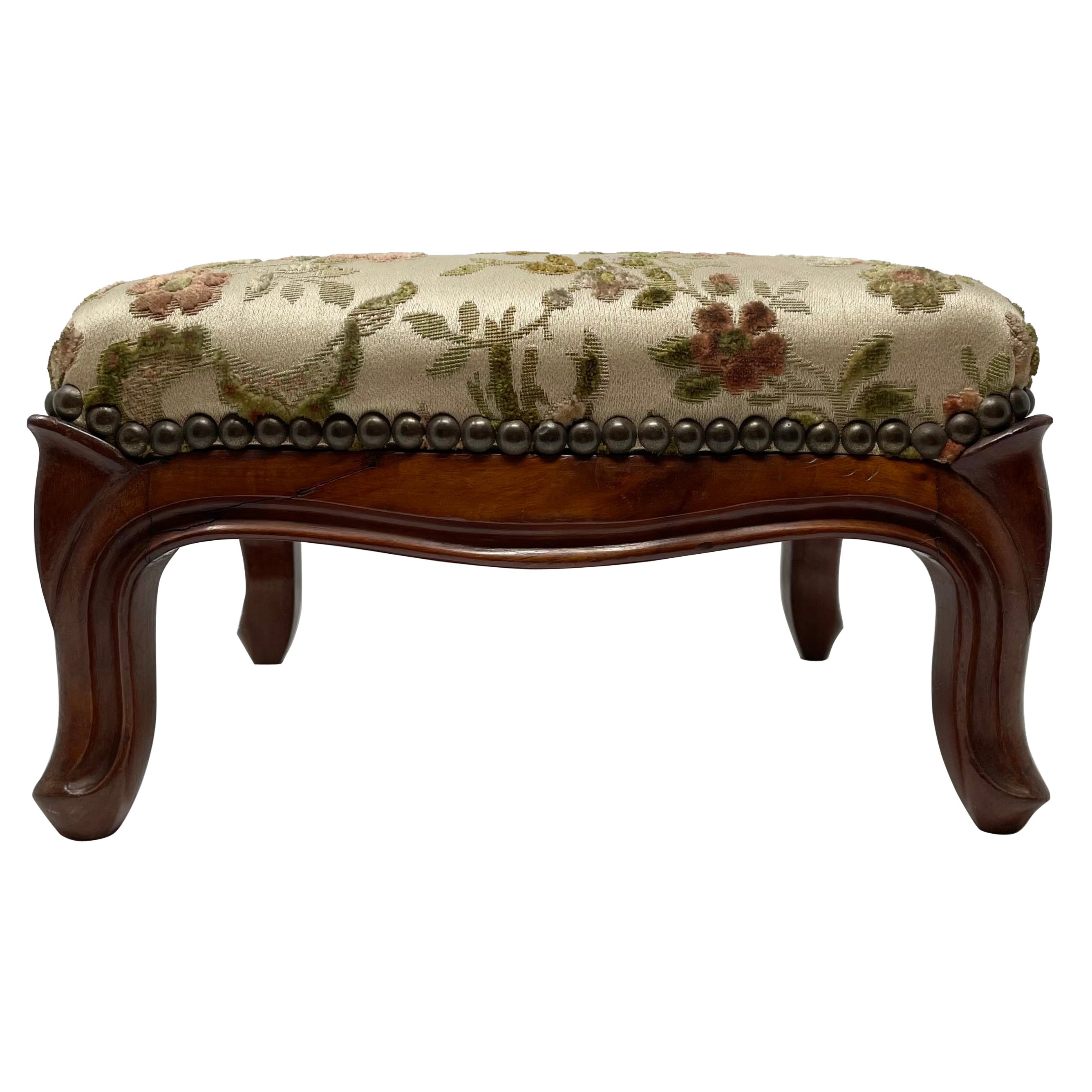 Antique Victorian Walnut and Needlepoint Footstool Circa 1890 For Sale ...