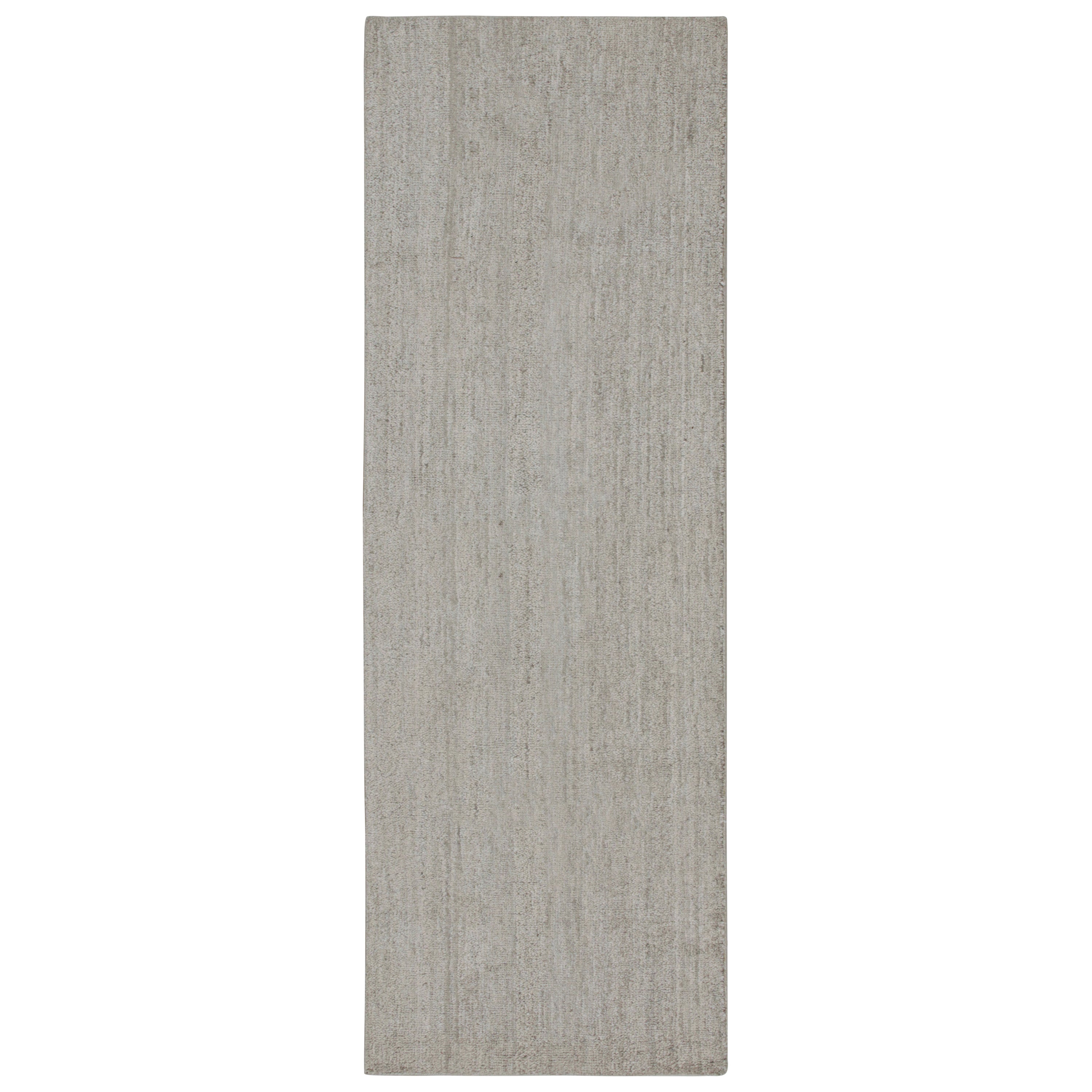 Rug and Kilim’s Contemporary Textural Rug in Solid Off-White Striae For ...