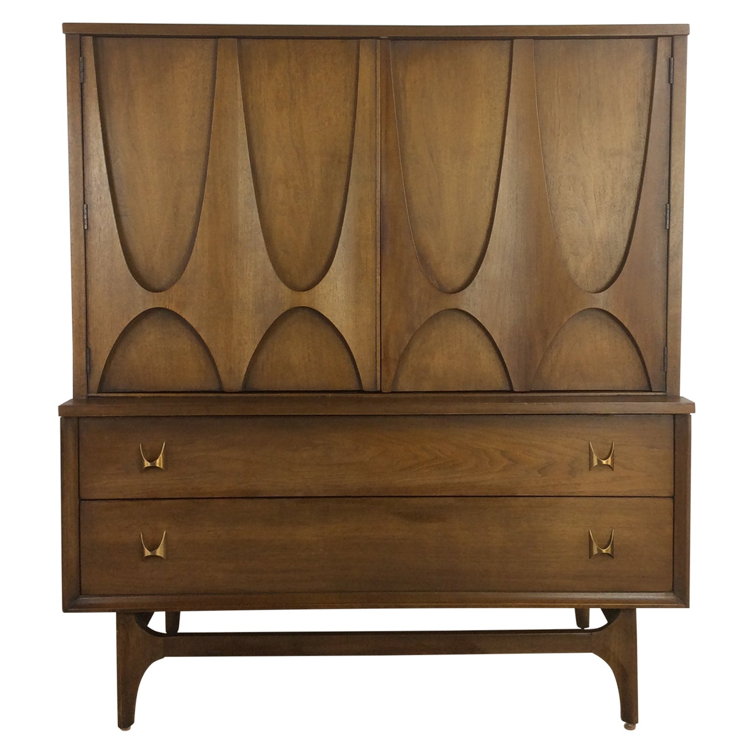 'Brasilia' Highboy Dresser by Broyhill Premiere, Refinished, 1960s ...
