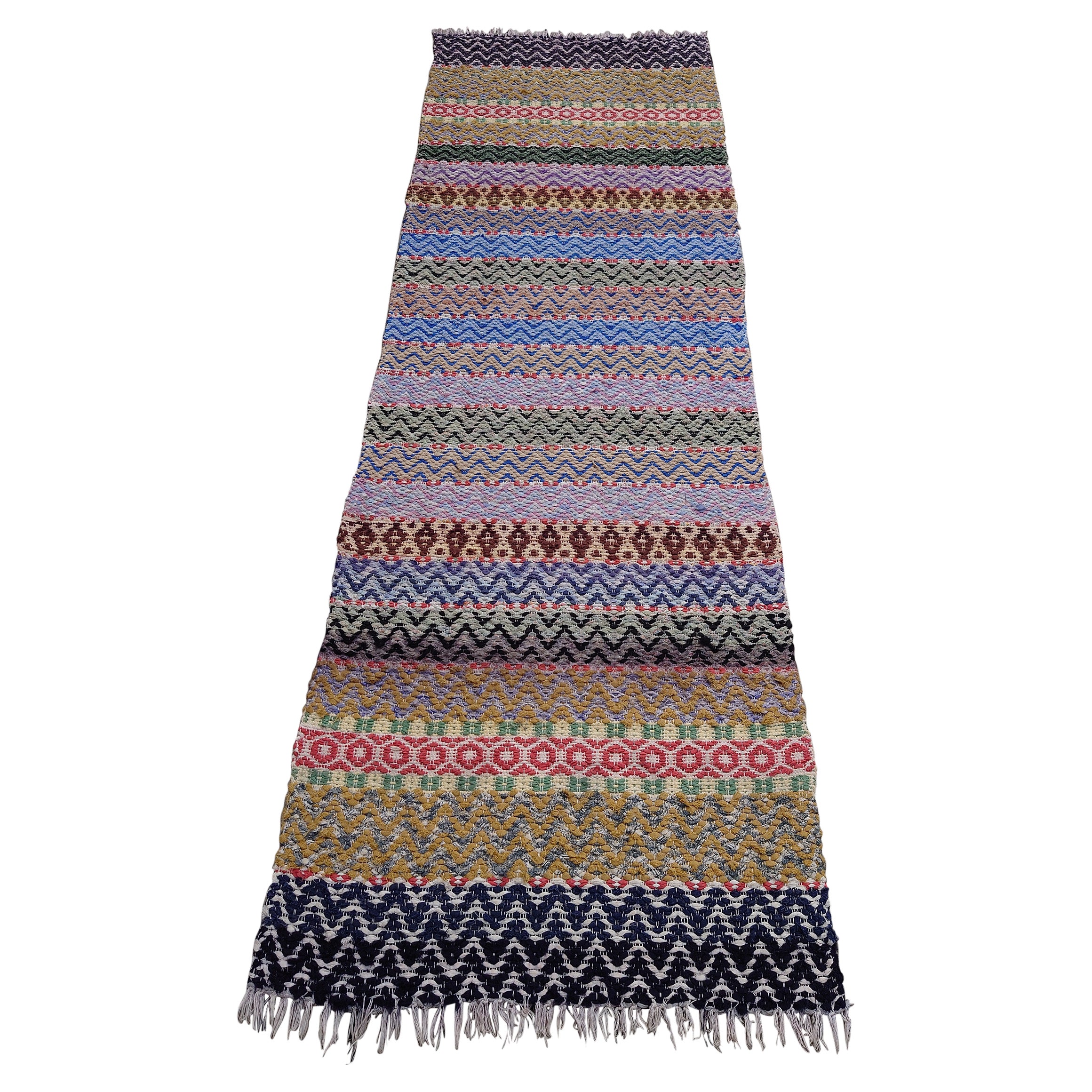 20th Century Hand Woven Swedish Rag Rug For Sale at 1stDibs