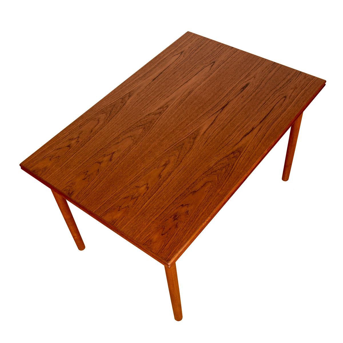 Rare Danish Modern Teak Round Expandable Top Dining Table at 1stDibs