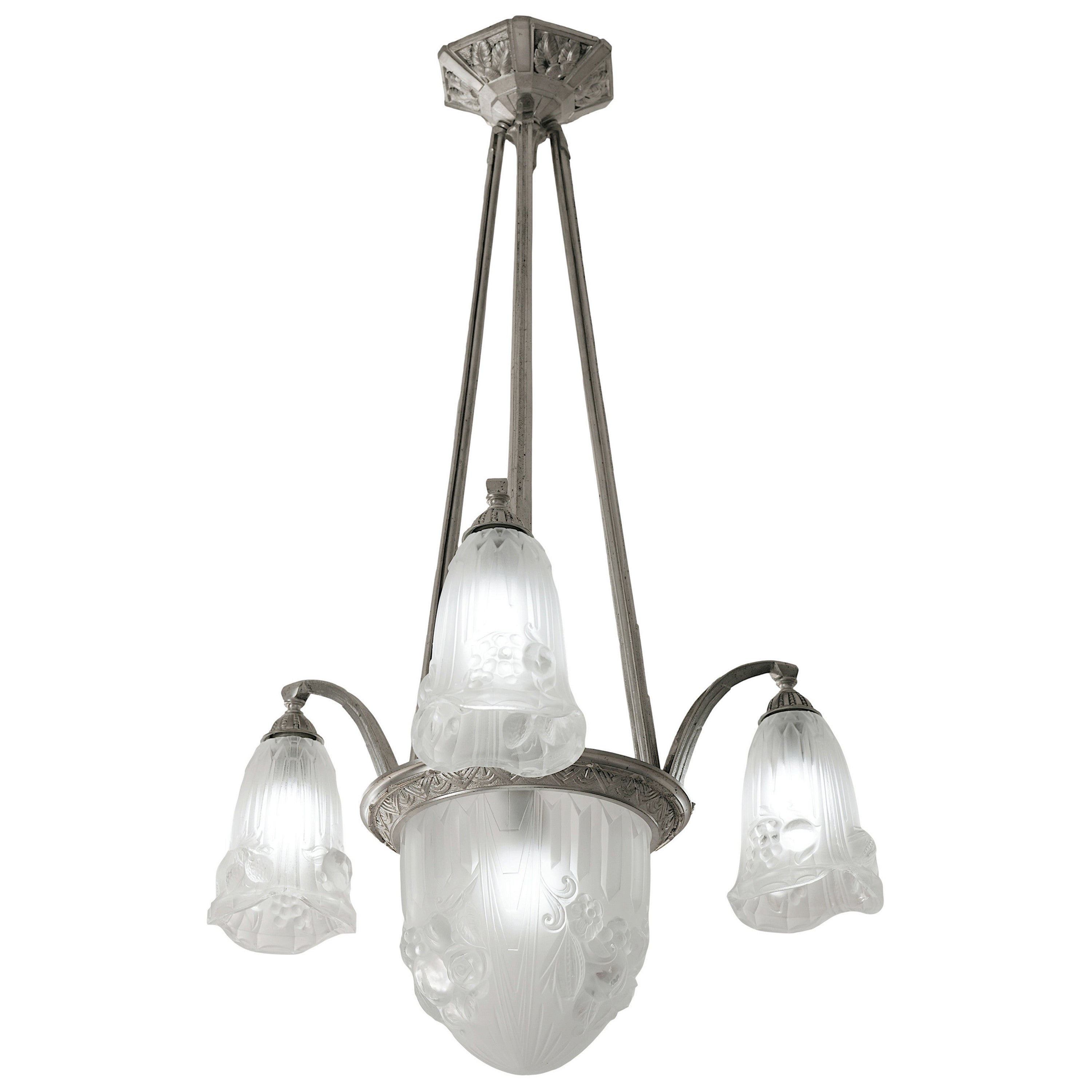 Gill Glass Co. Five-Light Deco Fixture, circa 1930 at 1stDibs | gill ...