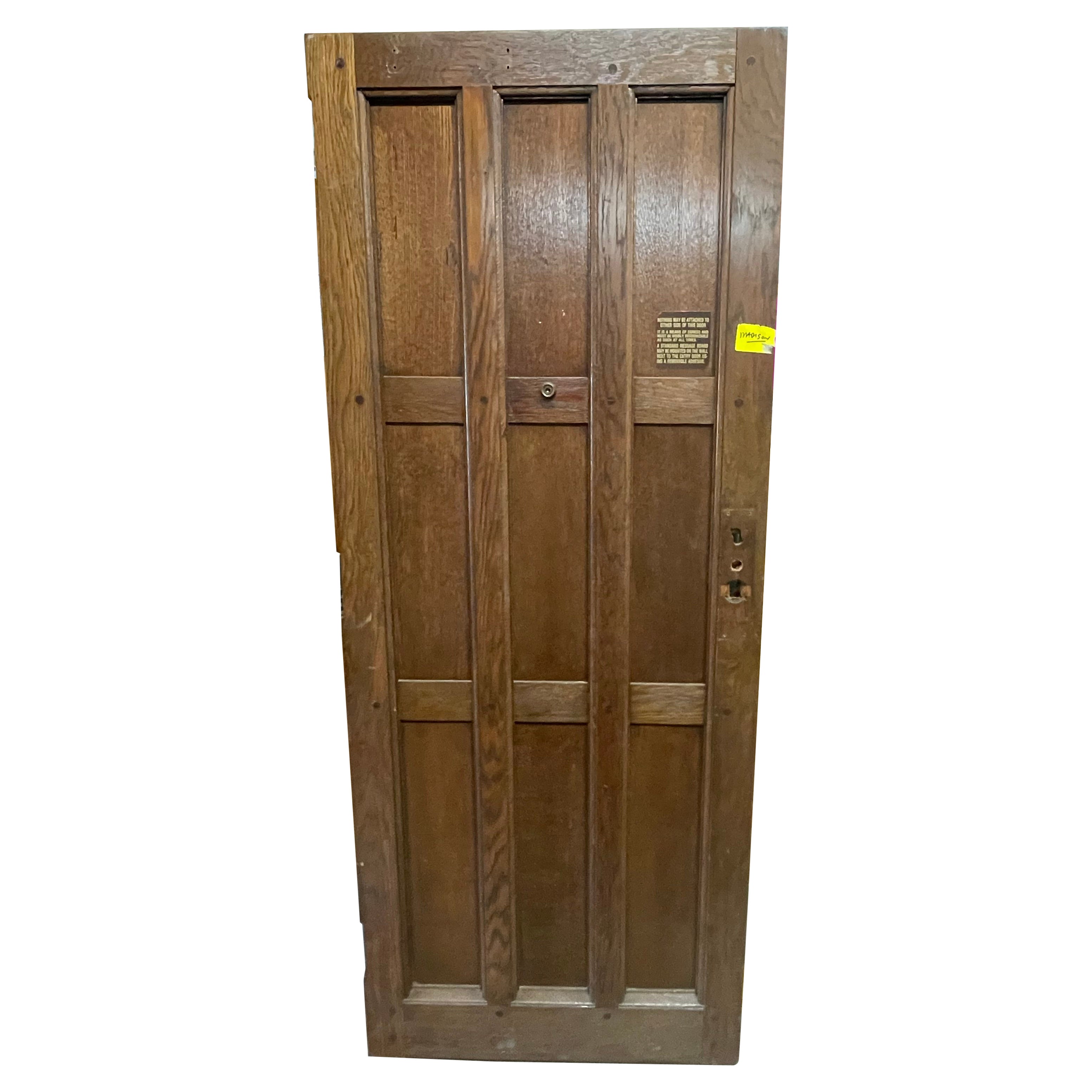 Pair 1920s Antique 6 Panel Arts and Crafts Door Set For Sale at 1stDibs