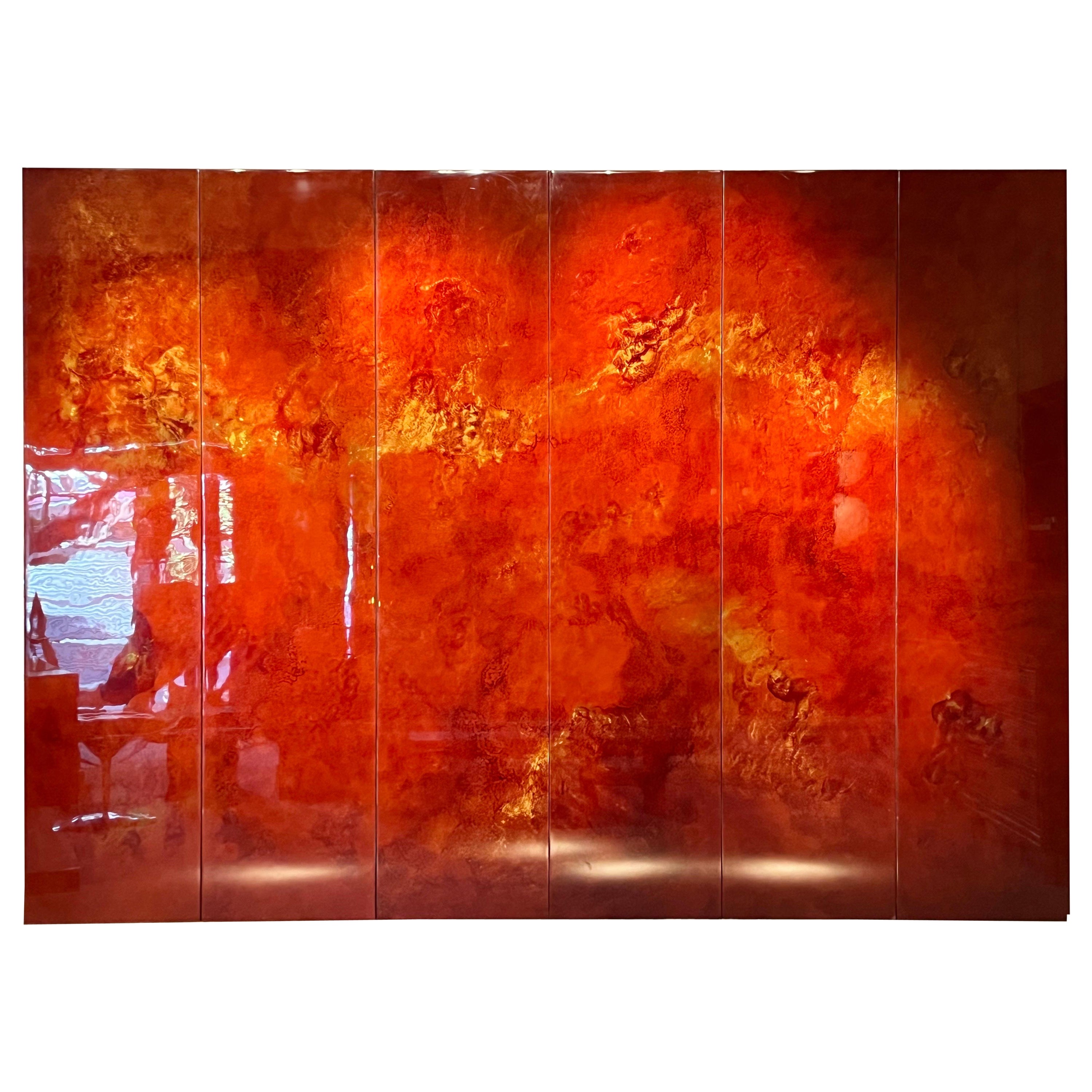 1970s Maison Jansen Gold Leaf Lacquered Panels For Sale at 1stDibs