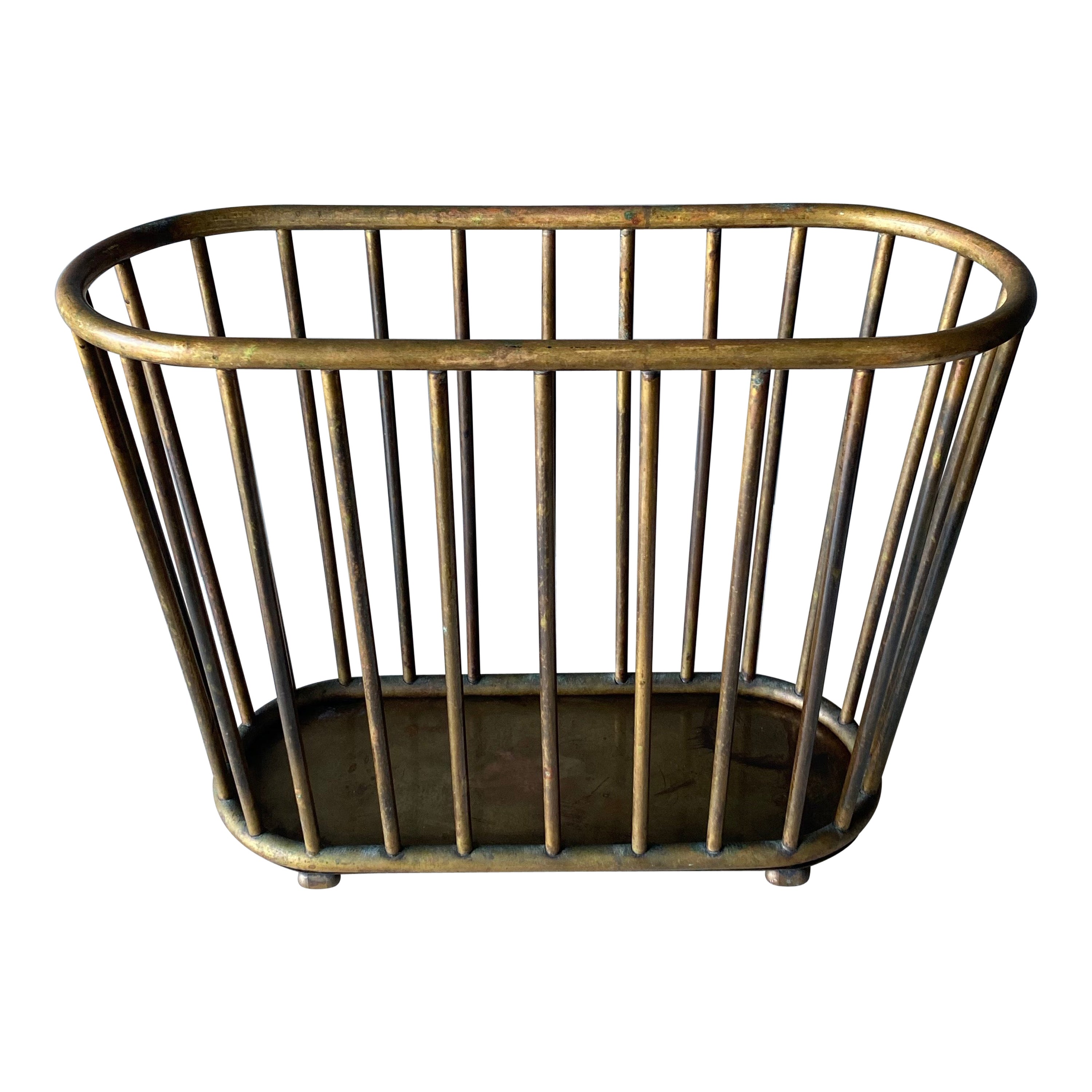 Italian Brass Magazine Rack For Sale at 1stDibs