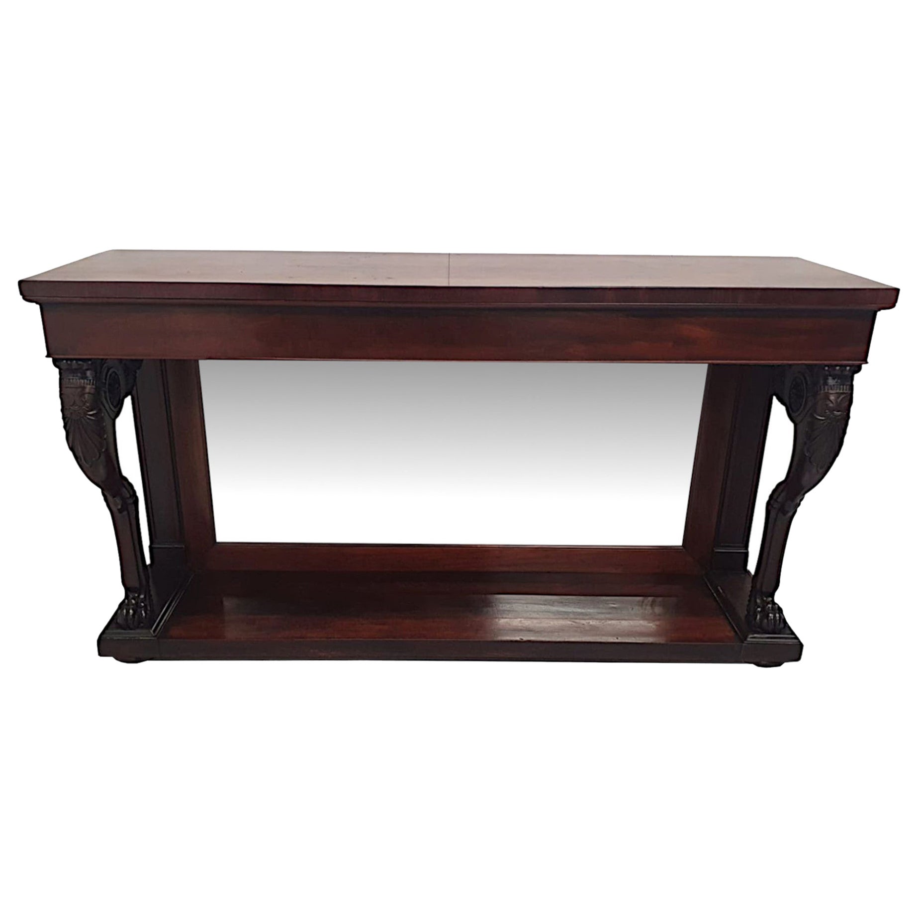 Very Rare 19th Century Large Mirror Back Console Table For Sale at 1stDibs