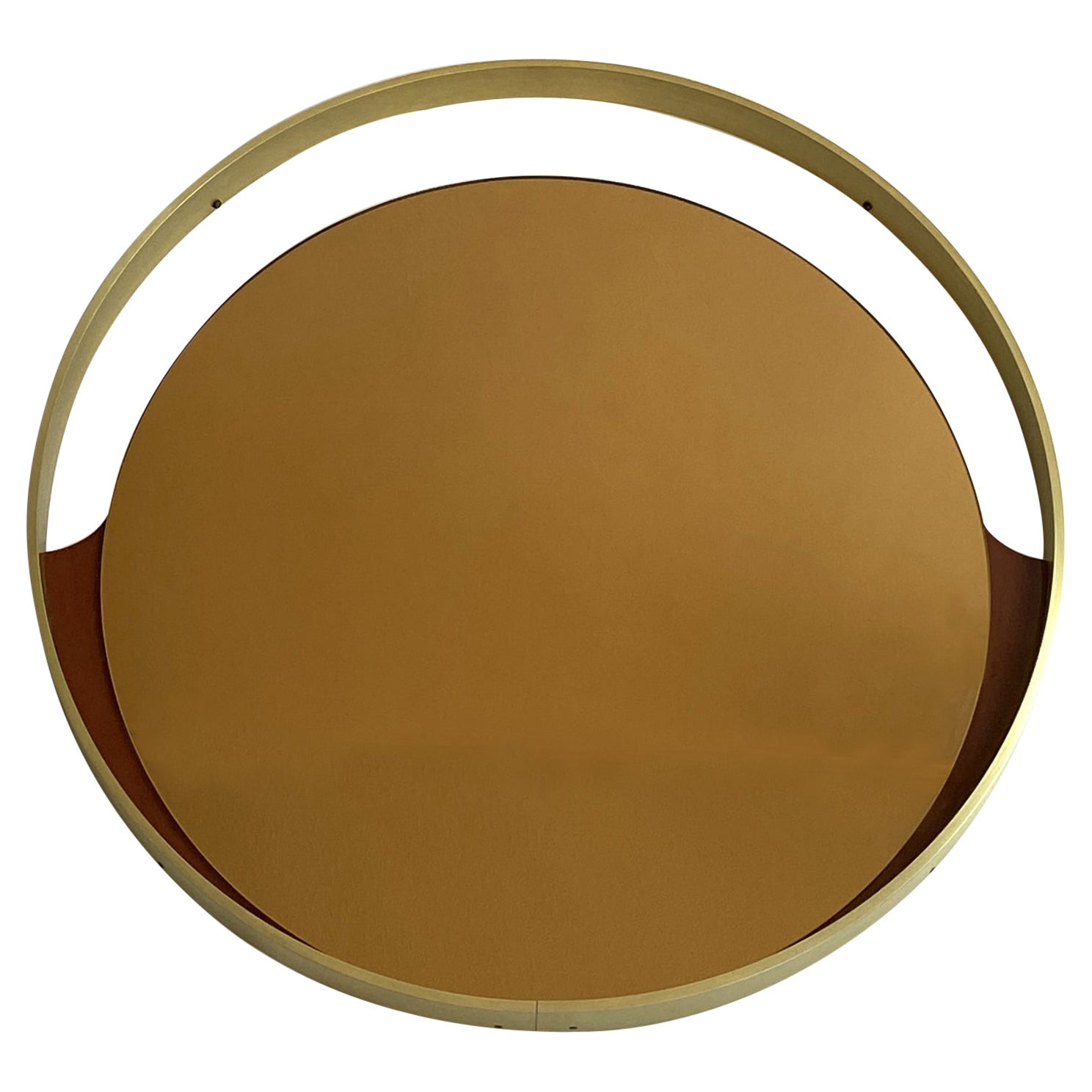 Minimalist Bronze Round Mirror by Rimadesio Italy 1970s For Sale at 1stDibs