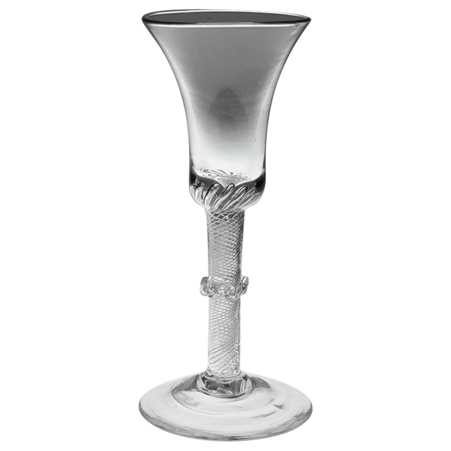 Very Tall Georgian Air Twist Wine Glass with Vermiform Collar, circa ...