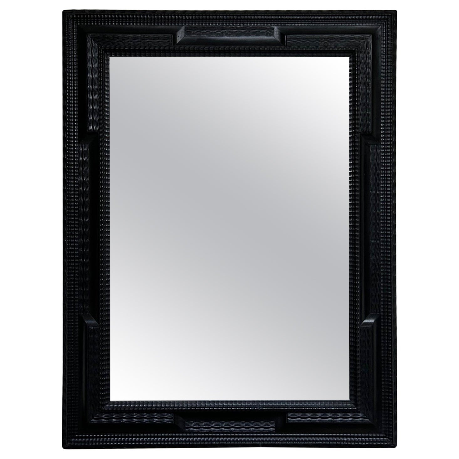 Ebonised Ripple Frame Mirror at 1stDibs