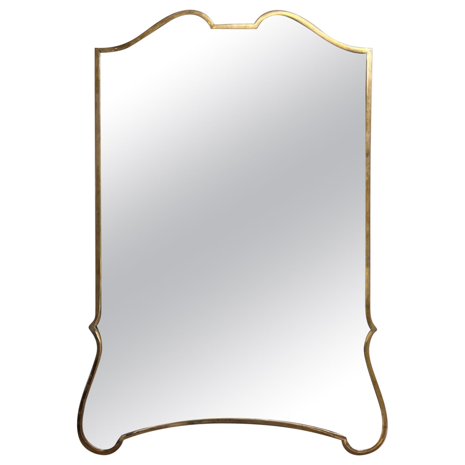 Bronze Glass Shield Mirror by FERRER For Sale at 1stDibs