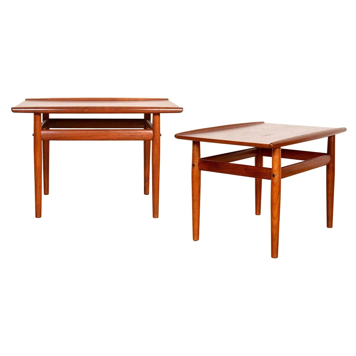 Pair of Grete Jalk Teak Accent Tables with Raised Lip Tops For Sale at ...