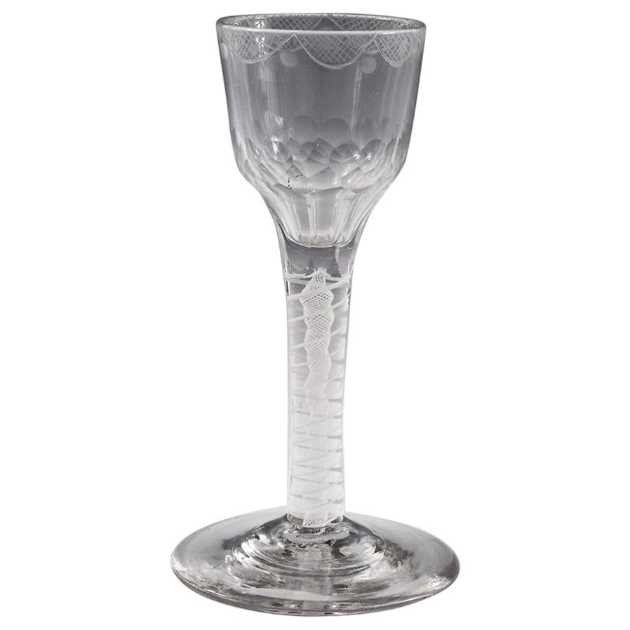 A Georgian Opaque Twist Stem Wine Glass, c1760 For Sale at 1stDibs