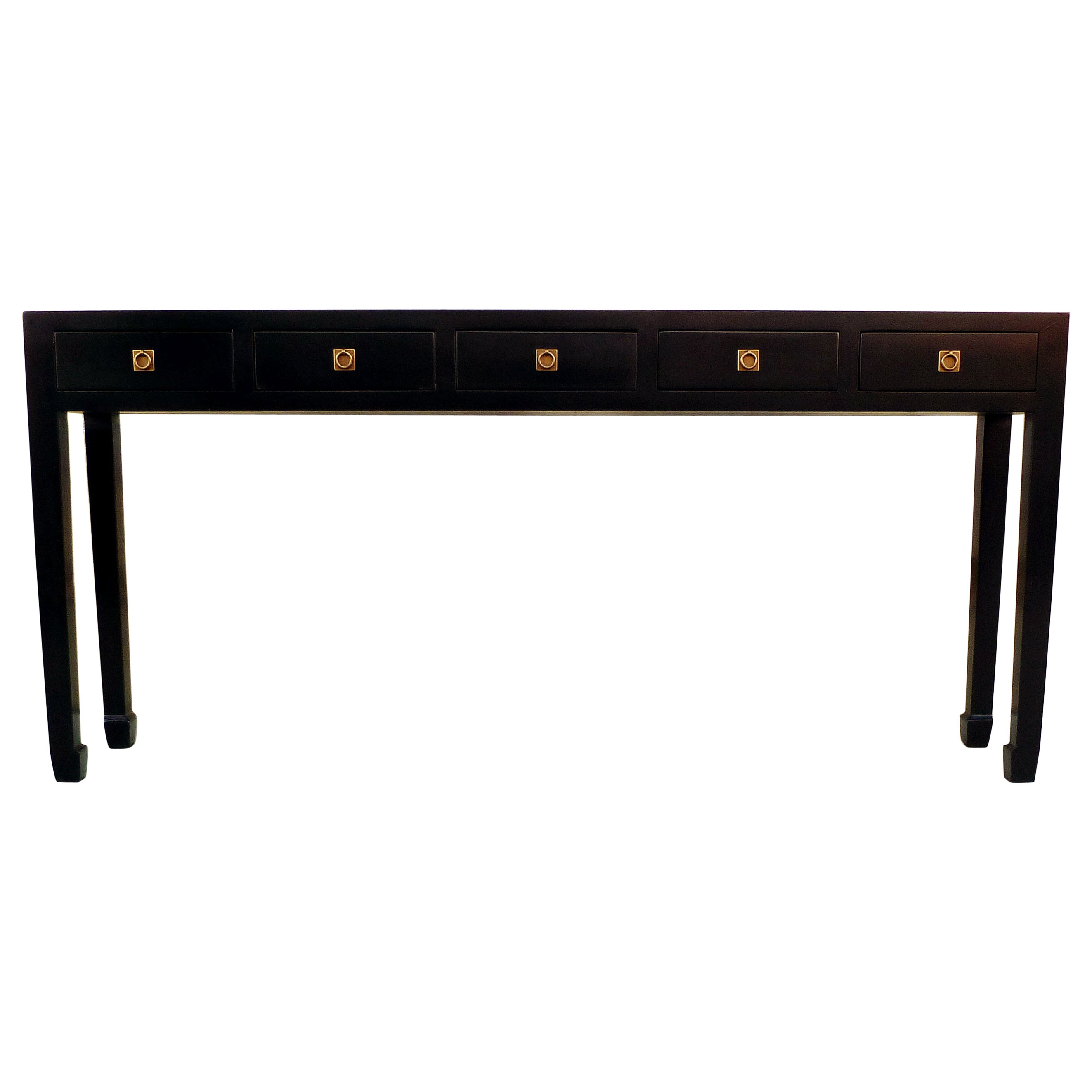 Fine Black Lacquer Console Table For Sale at 1stDibs