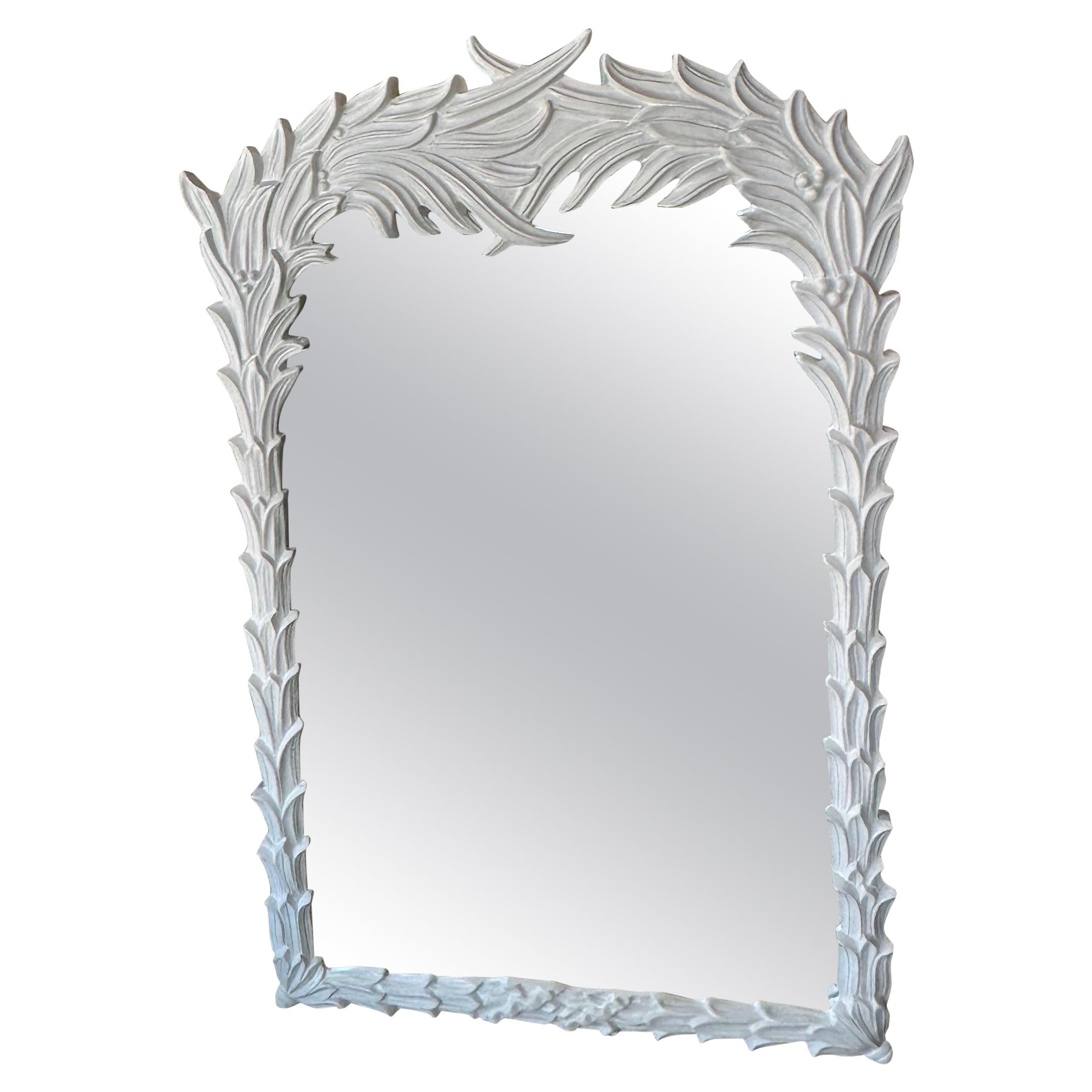 Vintage Ruffle Scalloped White Lacquered Wall Mirror at 1stDibs | white ...