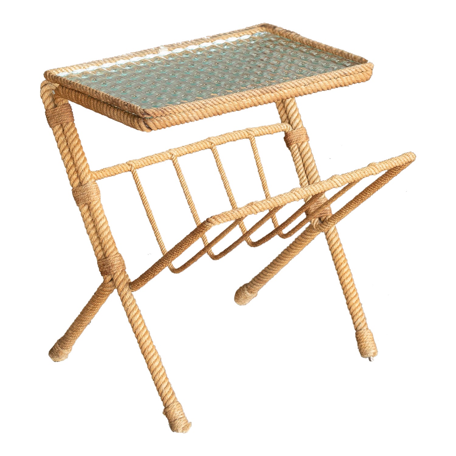 Italian Gilt Metal Rope and Tassel Magazine Holder Table For Sale at ...