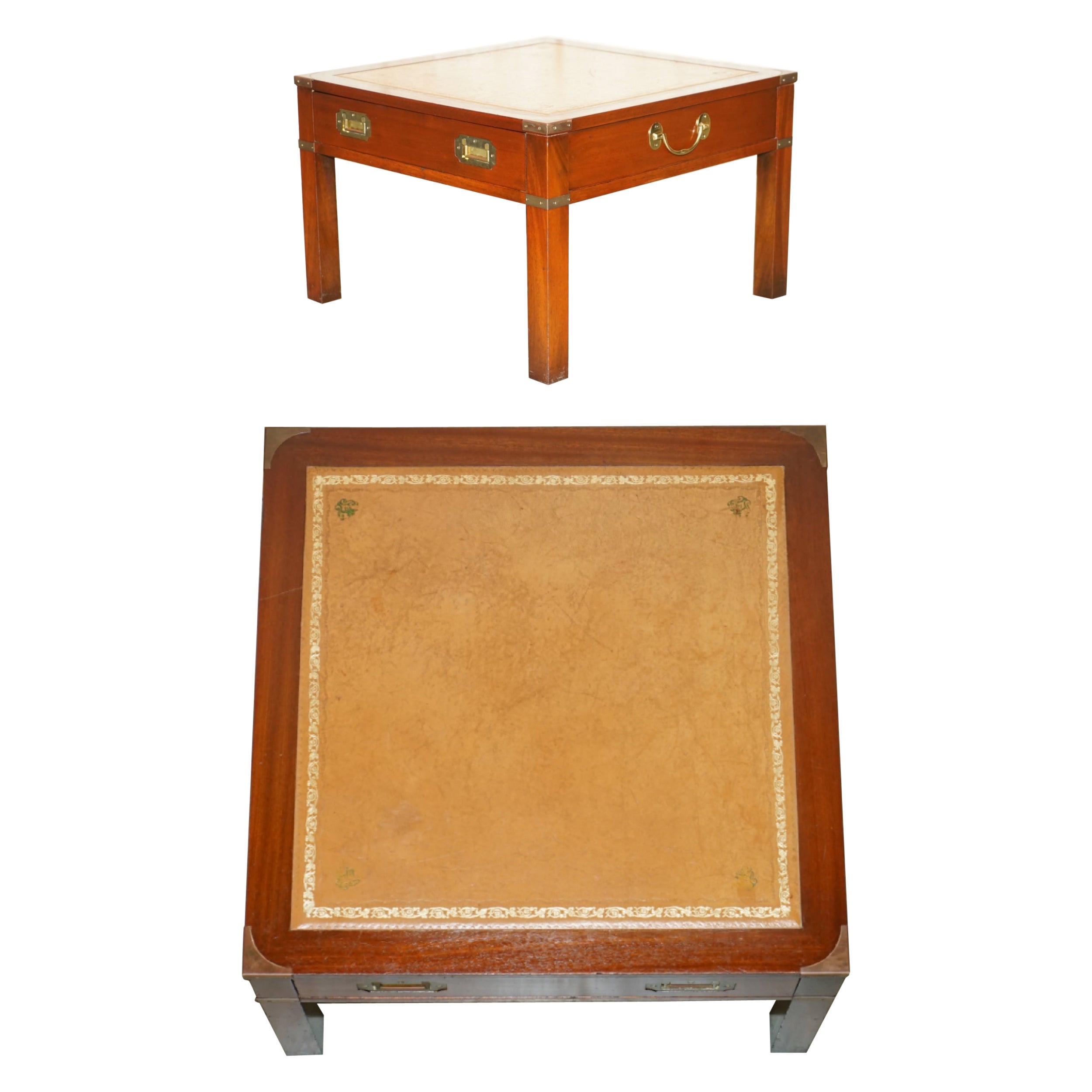 Vintage World Map Military Campaign Coffee Table by Maison Jansen ...