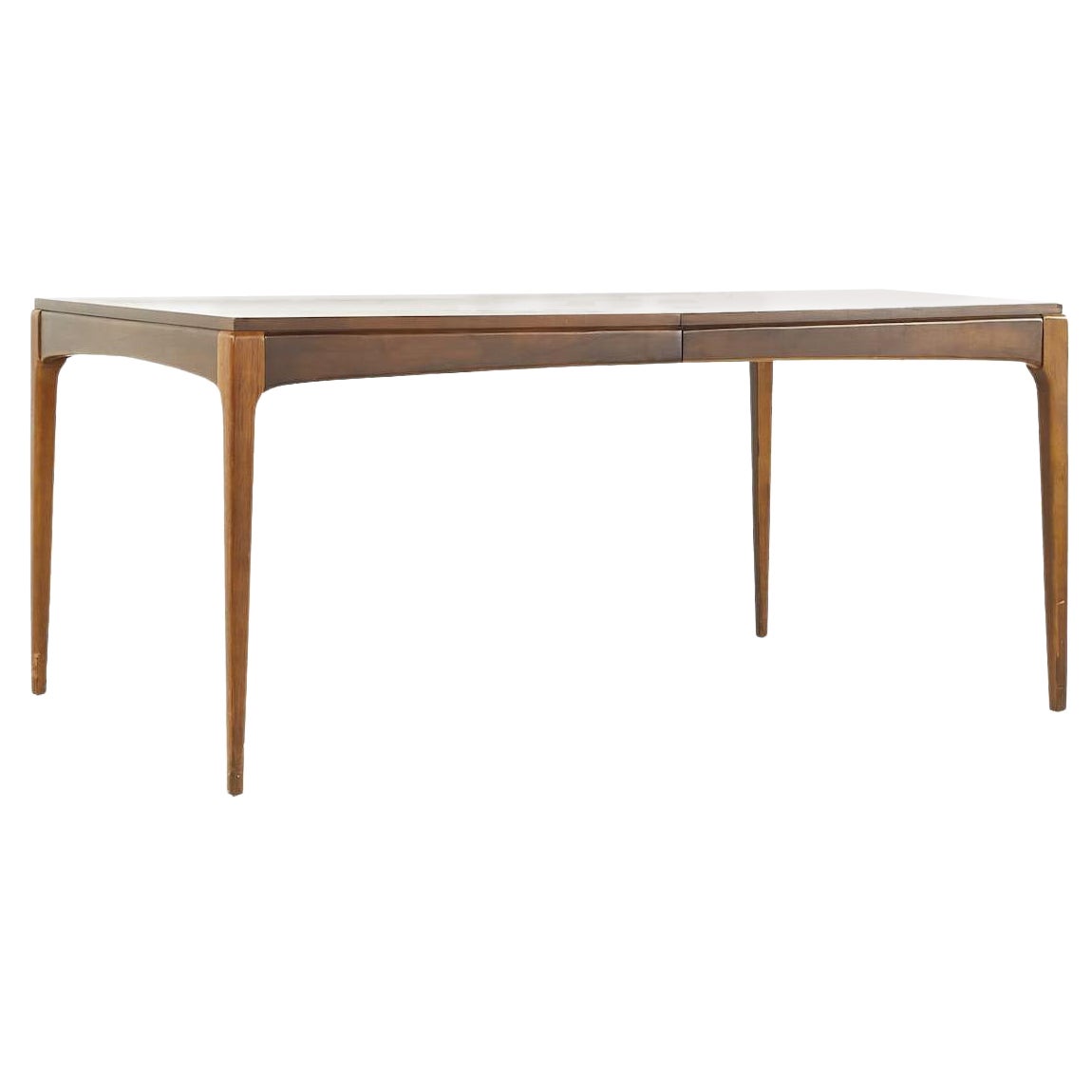 Lane Brutalist Mid Century Walnut Expanding Dining Table with 2 Leaves ...