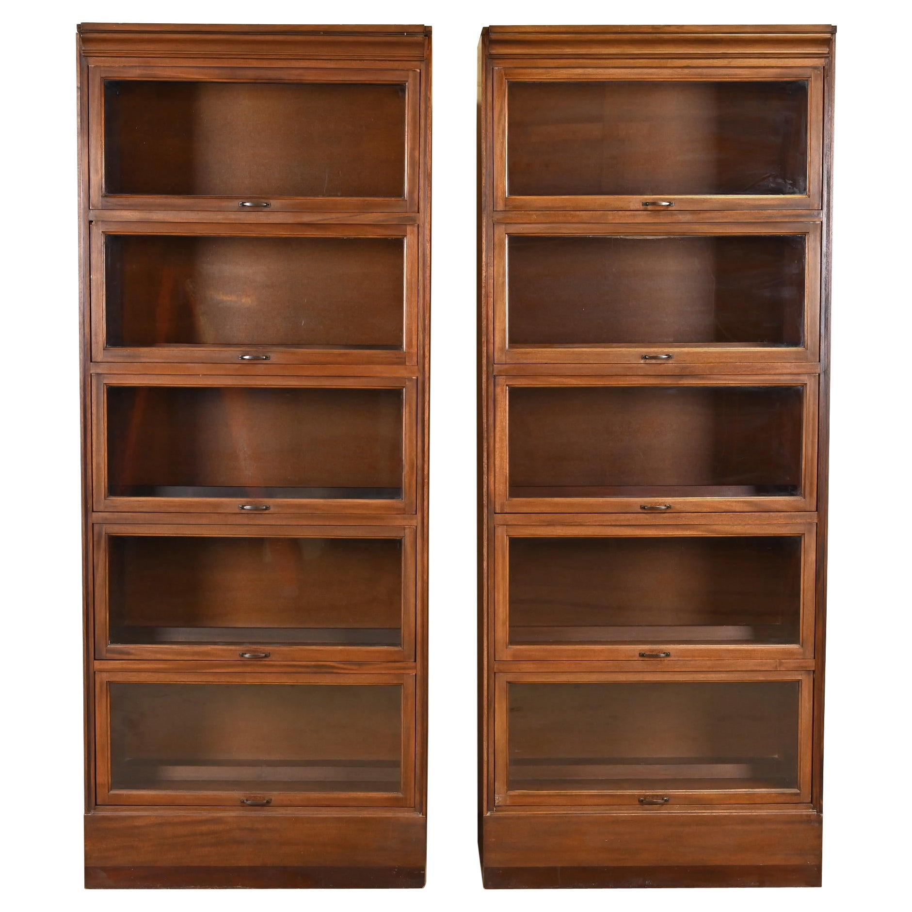 Vintage Arts and Crafts Mahogany Large Six-Stack Barrister Bookcases ...