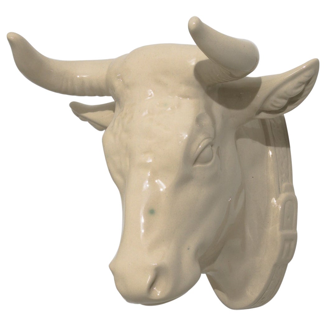 Vintage French Ceramic Bull Wall Decoration at 1stDibs | ceramic bull ...