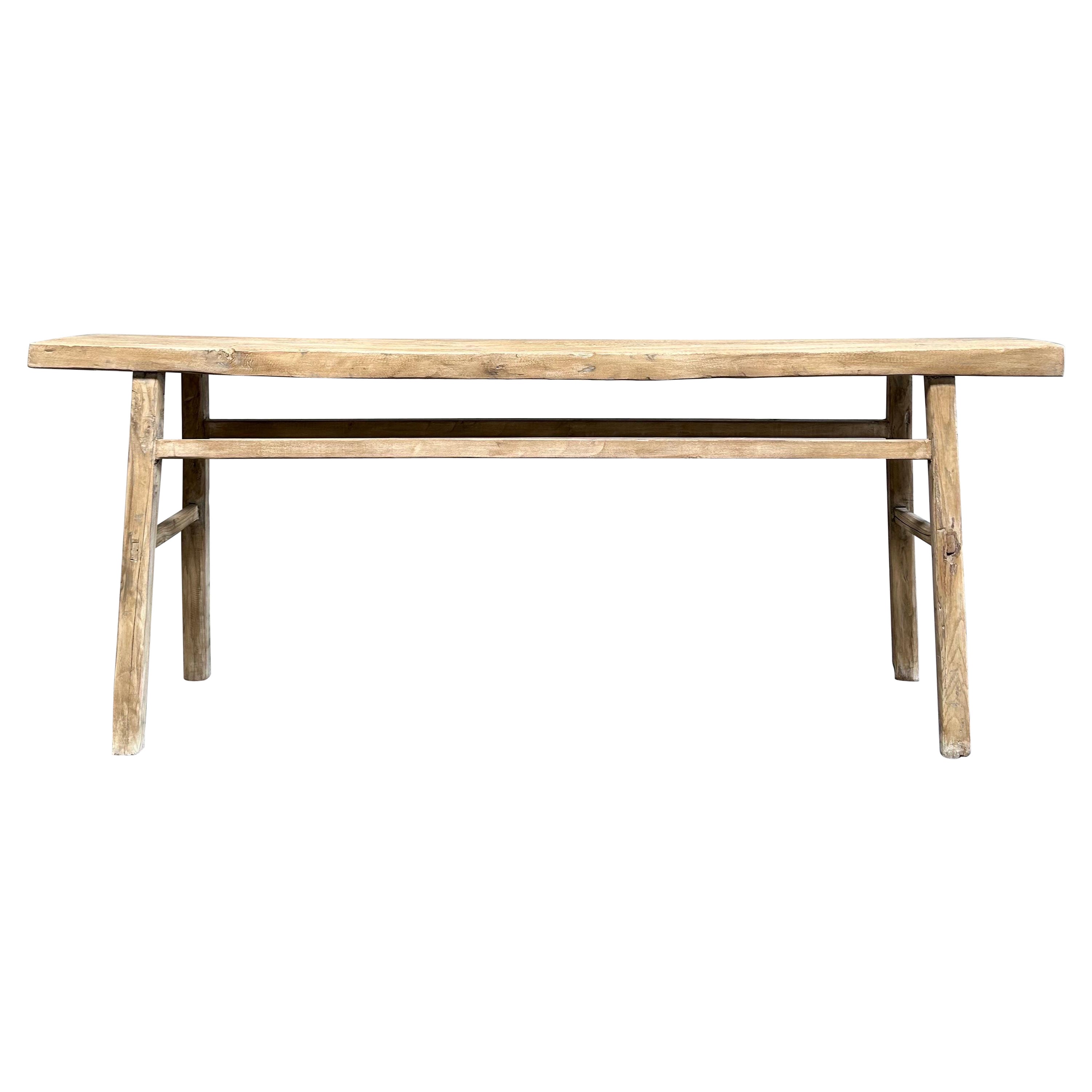 Reclaimed Elm and Steel Console Table For Sale at 1stDibs
