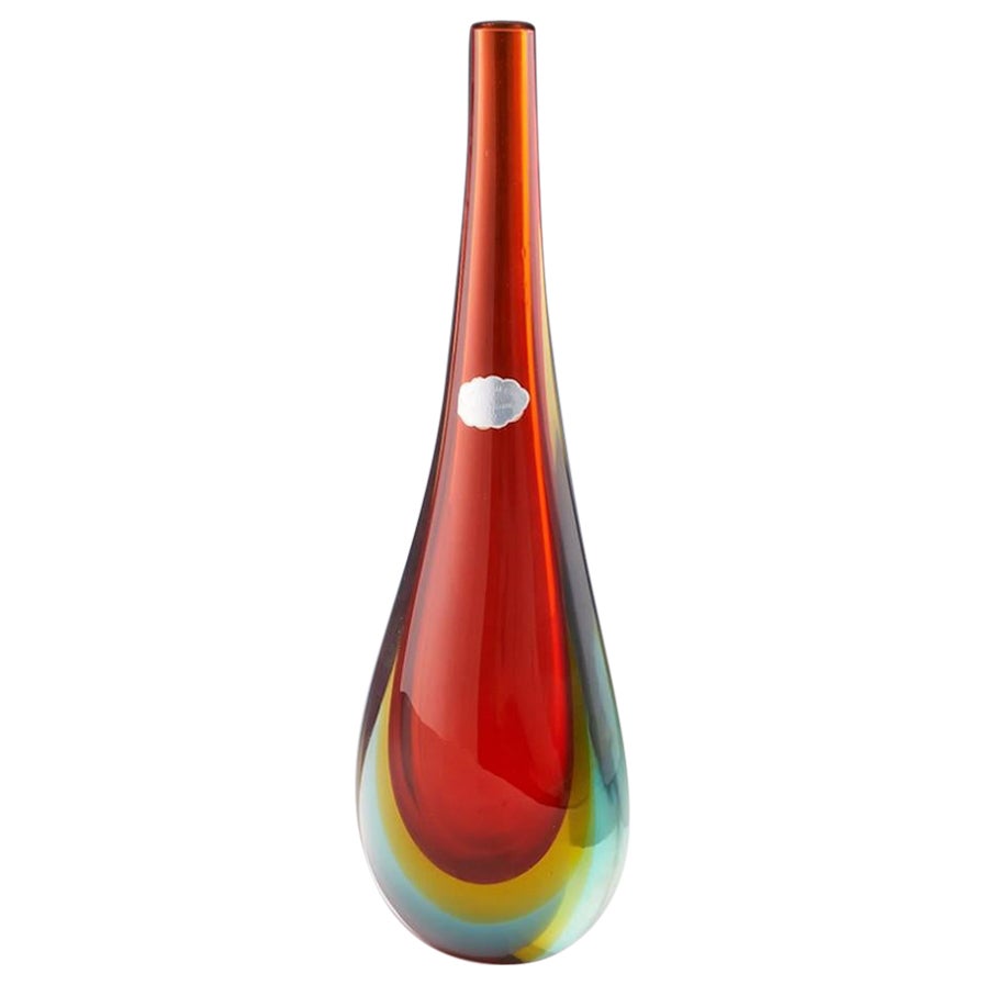 Italian Mezza Filigrana Fazzaletto Vase, 20th century For Sale at 1stDibs