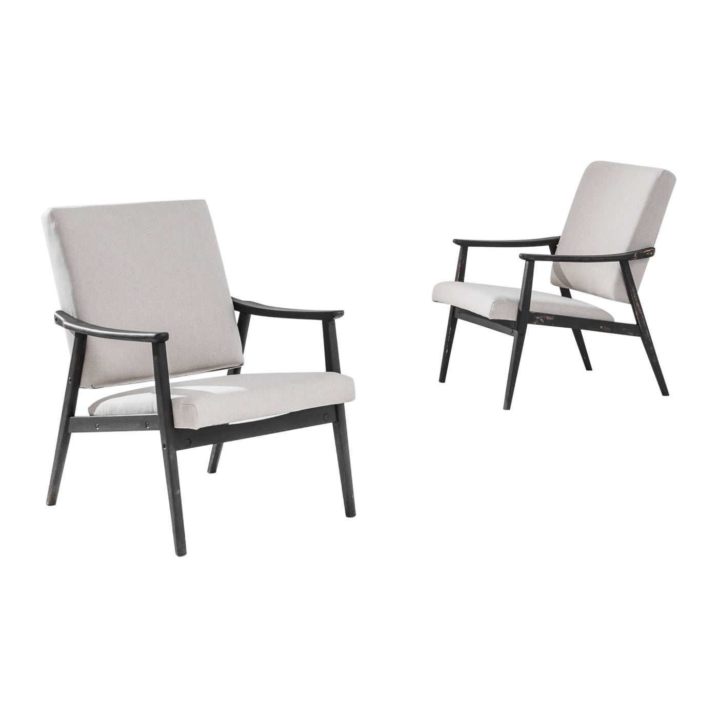 1960s Czech Wooden Armchairs, a Pair For Sale at 1stDibs