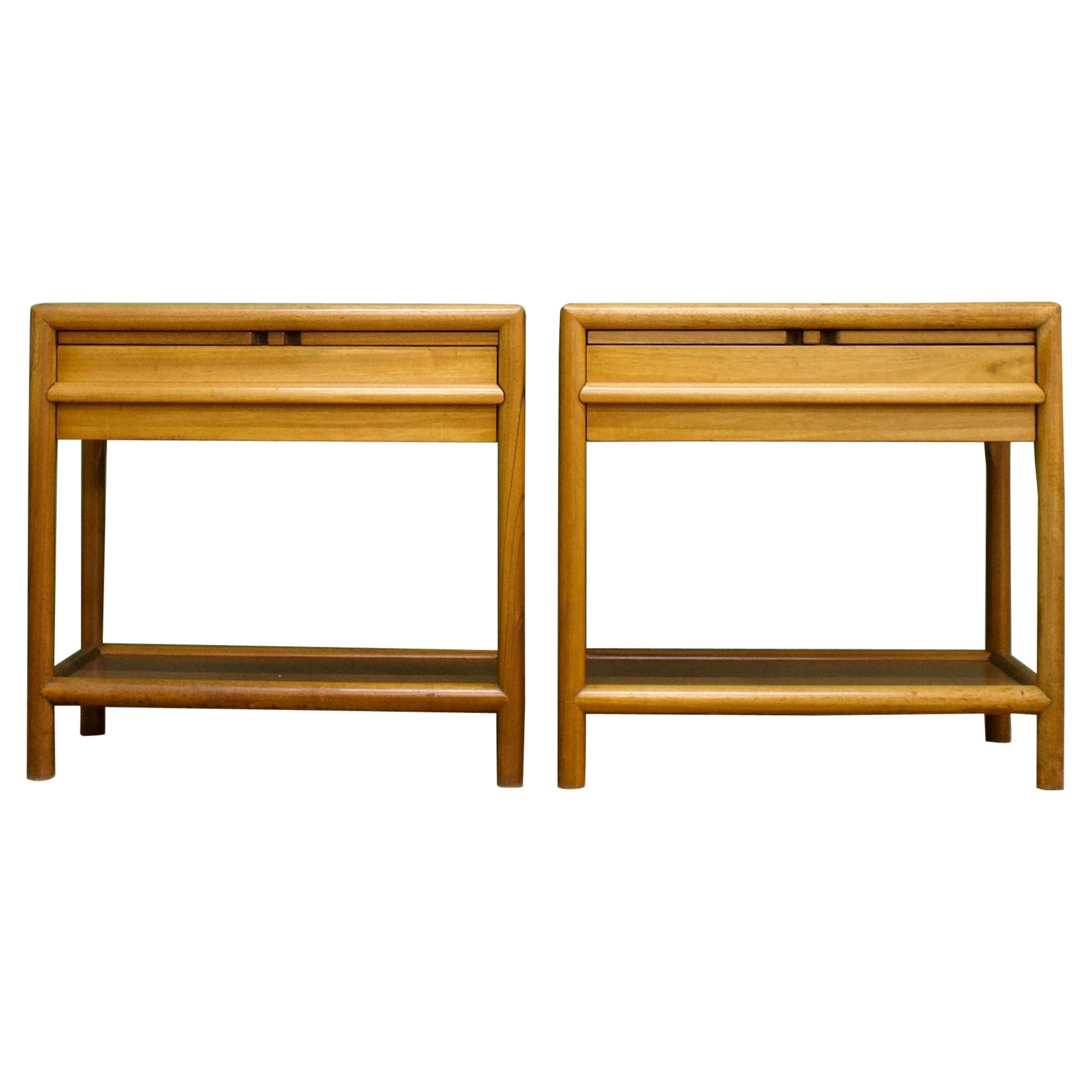 Pair of Midcentury Bedside Tables with Opaxite Glass, Czechoslovakia ...