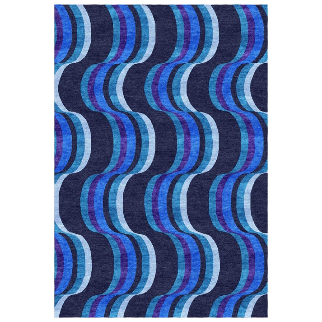 "Set Pool" Contemporary Round Rug in Himalayan Wool and Chinese Silk ...