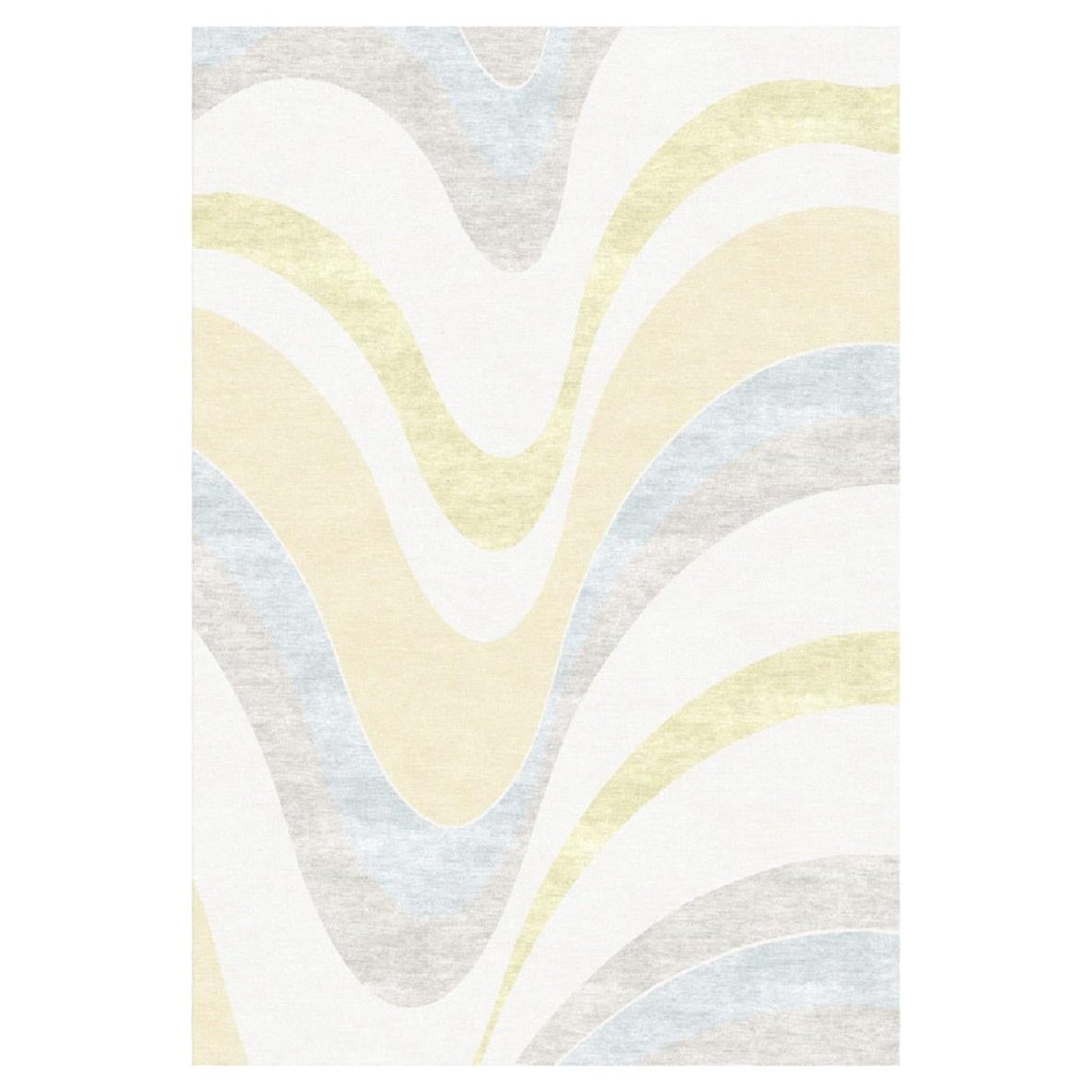 "Wavey Pool" Contemporary Area Rug in Himalayan Wool and Silk For Sale ...