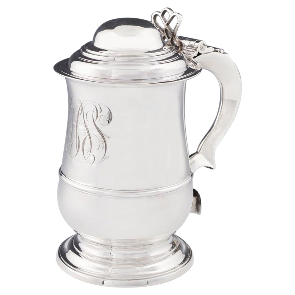 A Domed Lid Sterling Silver Quart Tankard London, 1771 For Sale at 1stDibs