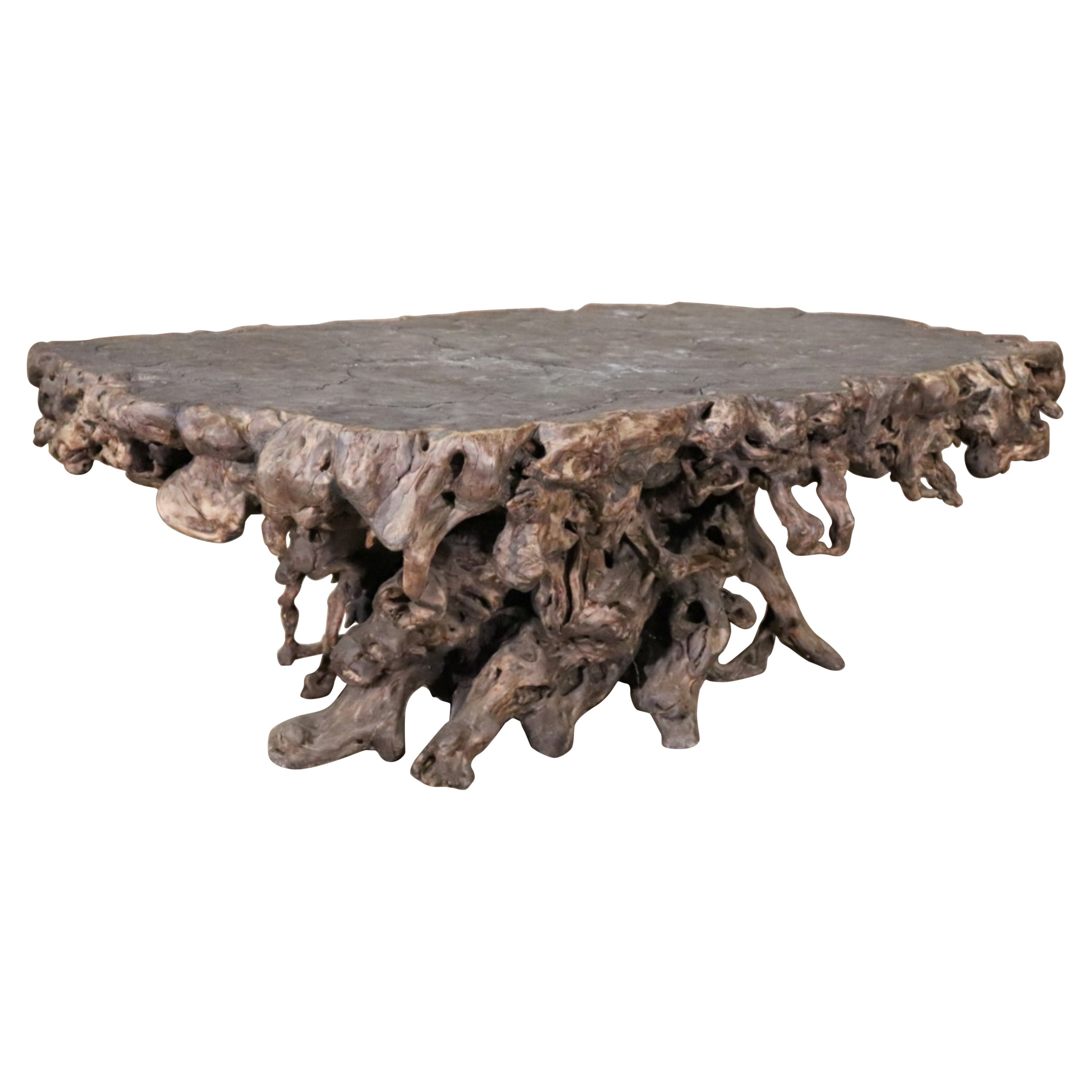 Monumental Teak Root Wood Mid-Century Modern Era Asian Coffee Table ...