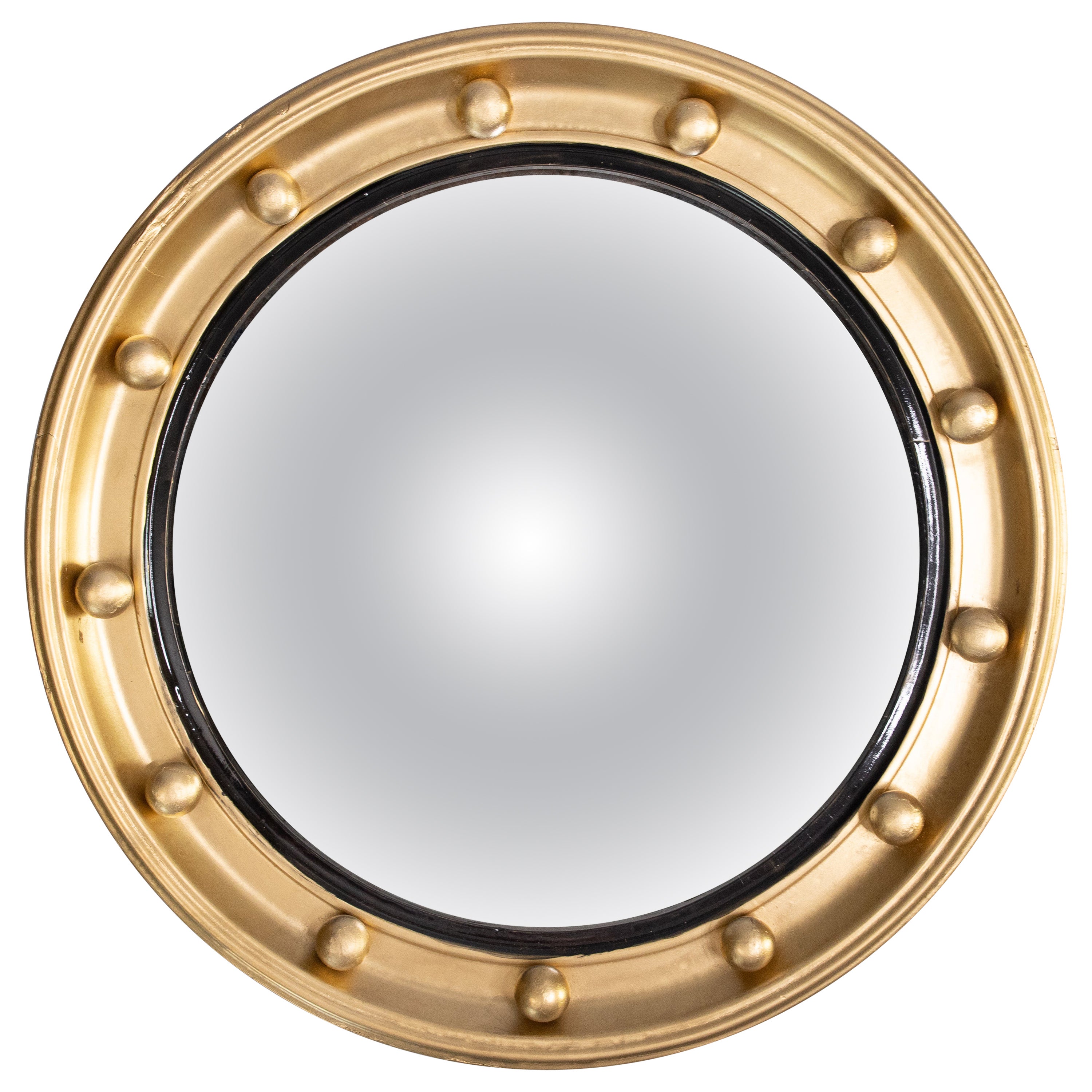 English Regency Style Giltwood Round Bullseye Convex Mirror, circa 1930 ...