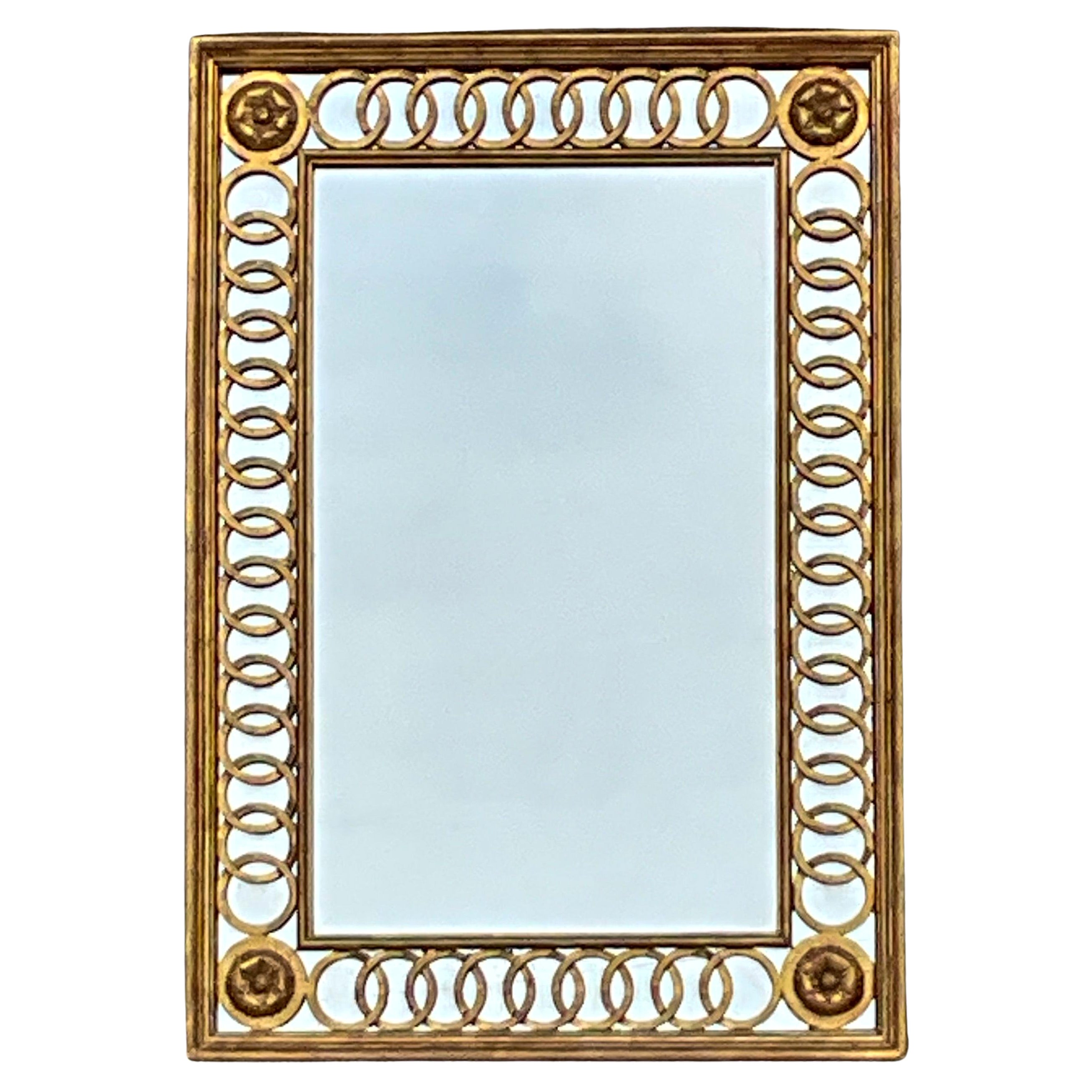 Italian Neo-Classical Style Carved Giltwood and Terracotta Mirror For ...
