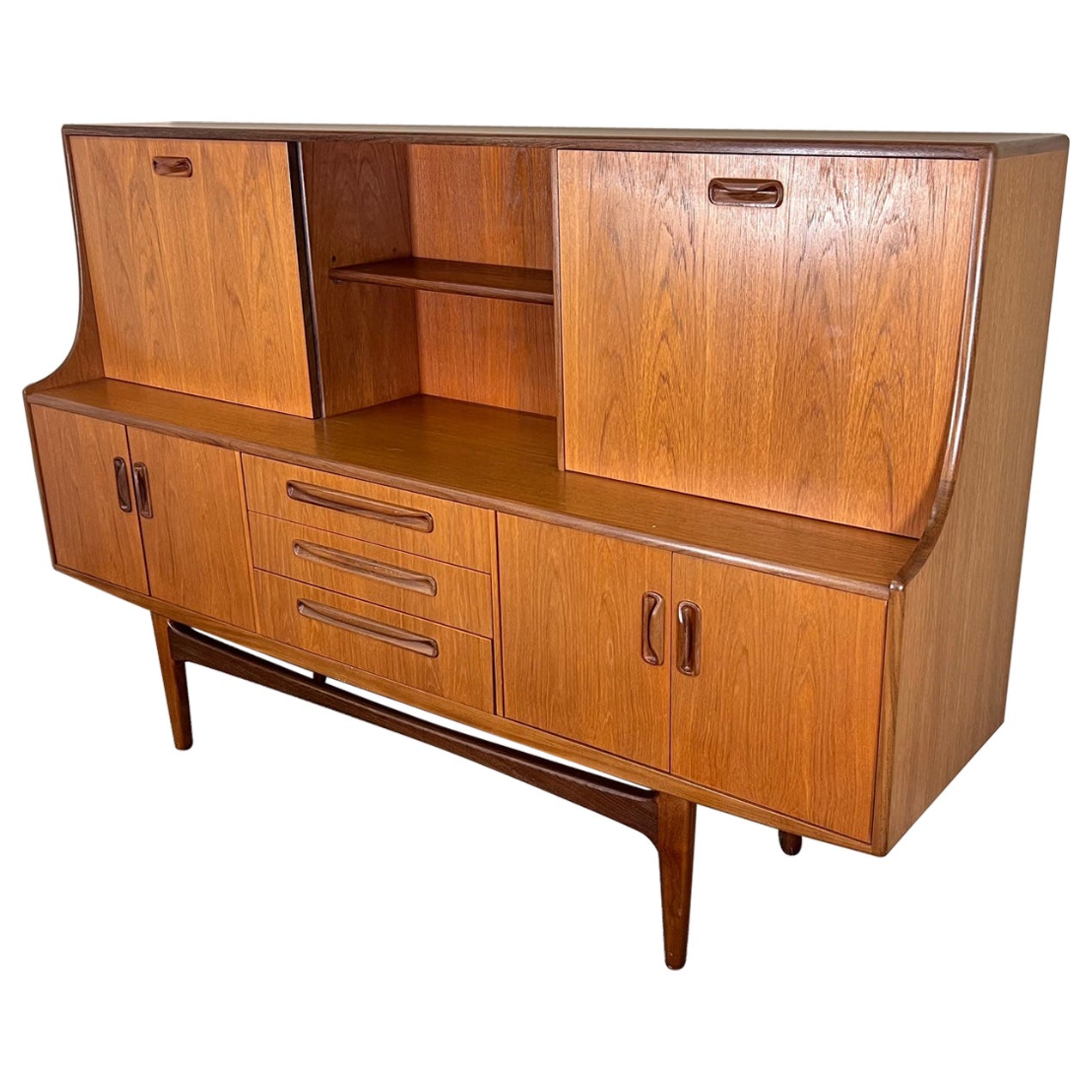 Mid-Century Modern Teak Highboard Credenza by G Plan with Secretary or ...