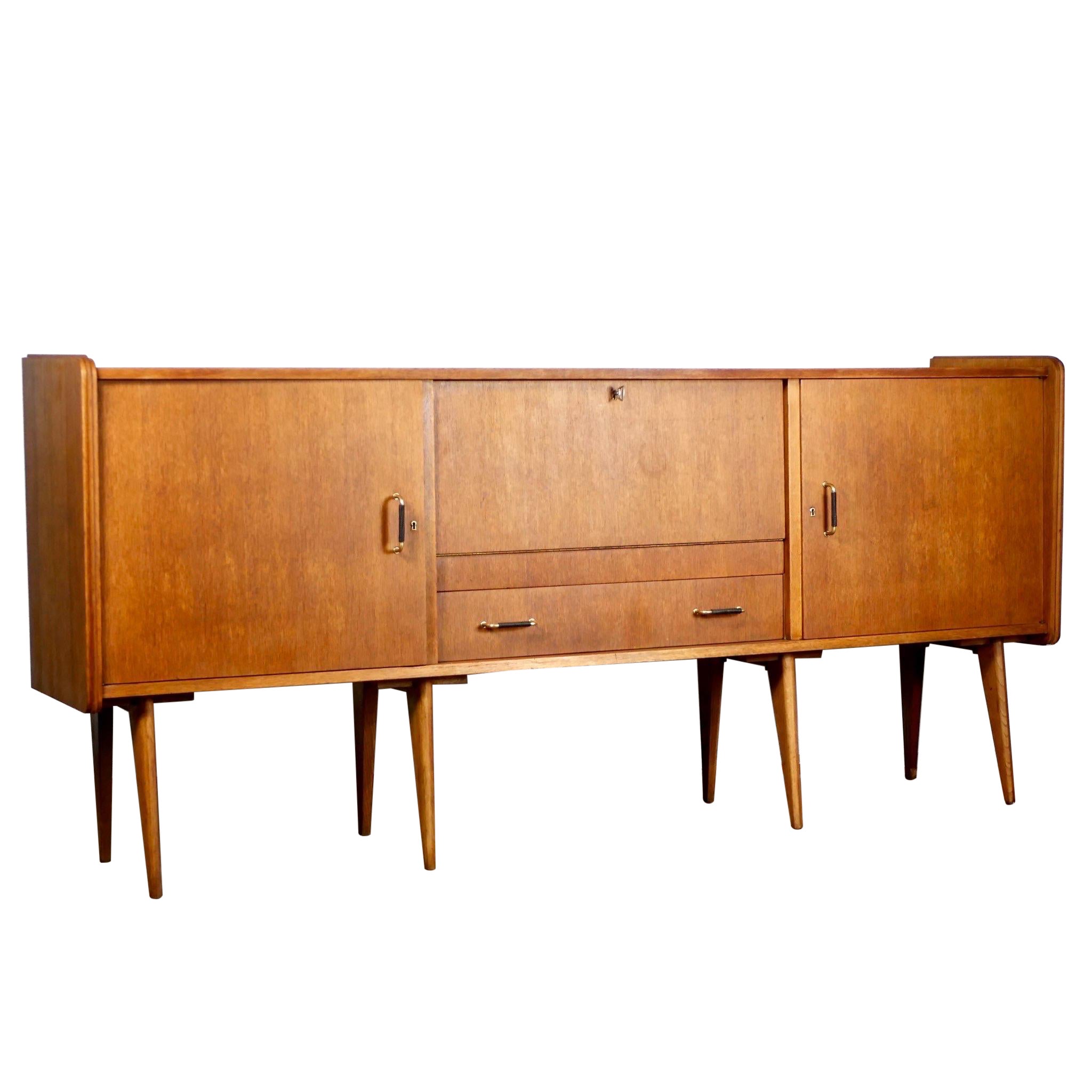 Compass Legs High French Sideboard from Sam, 1950-60s For Sale at 1stDibs